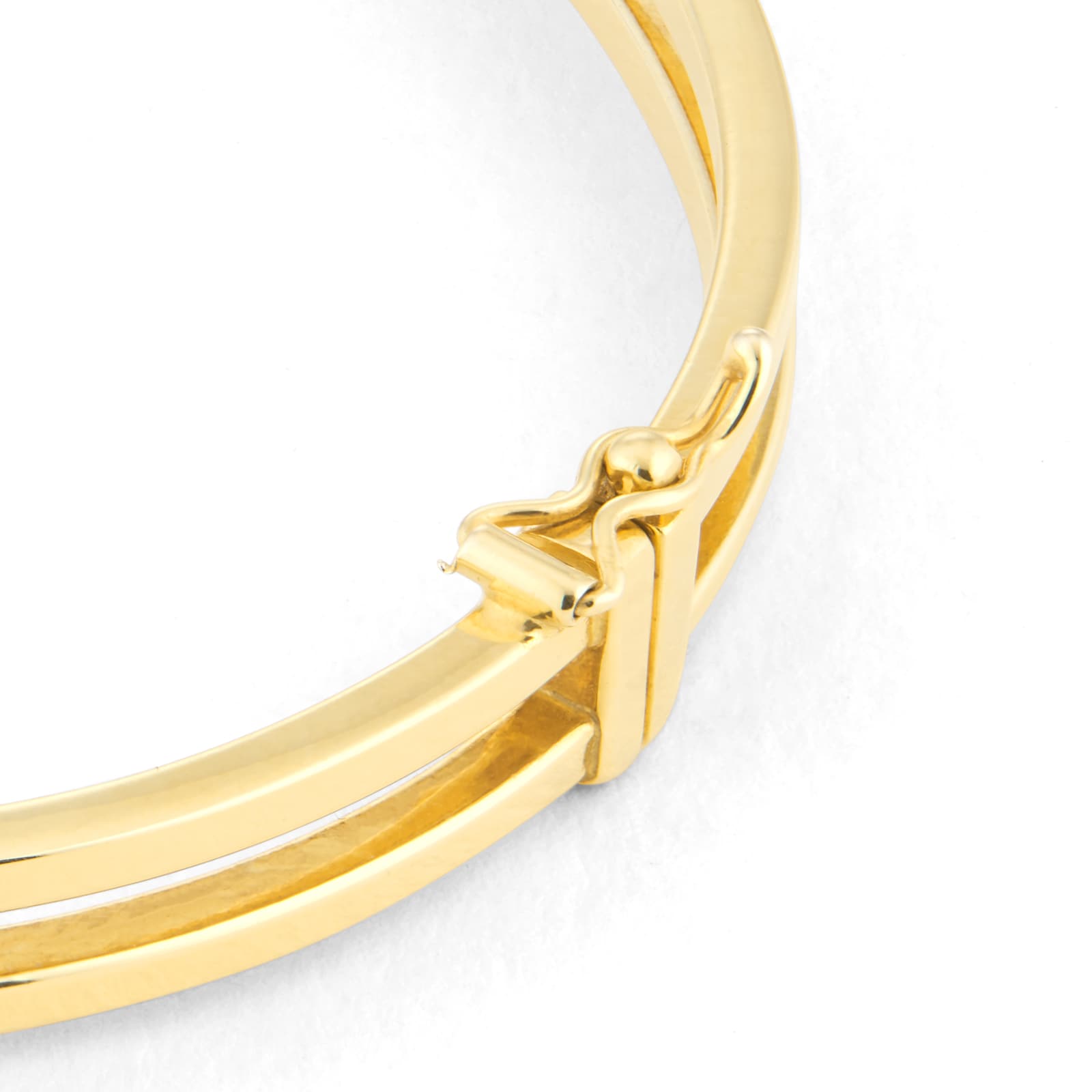 Goldsmiths 9ct Yellow Gold Double Square Tube Bangle 1.31.2171 | Goldsmiths