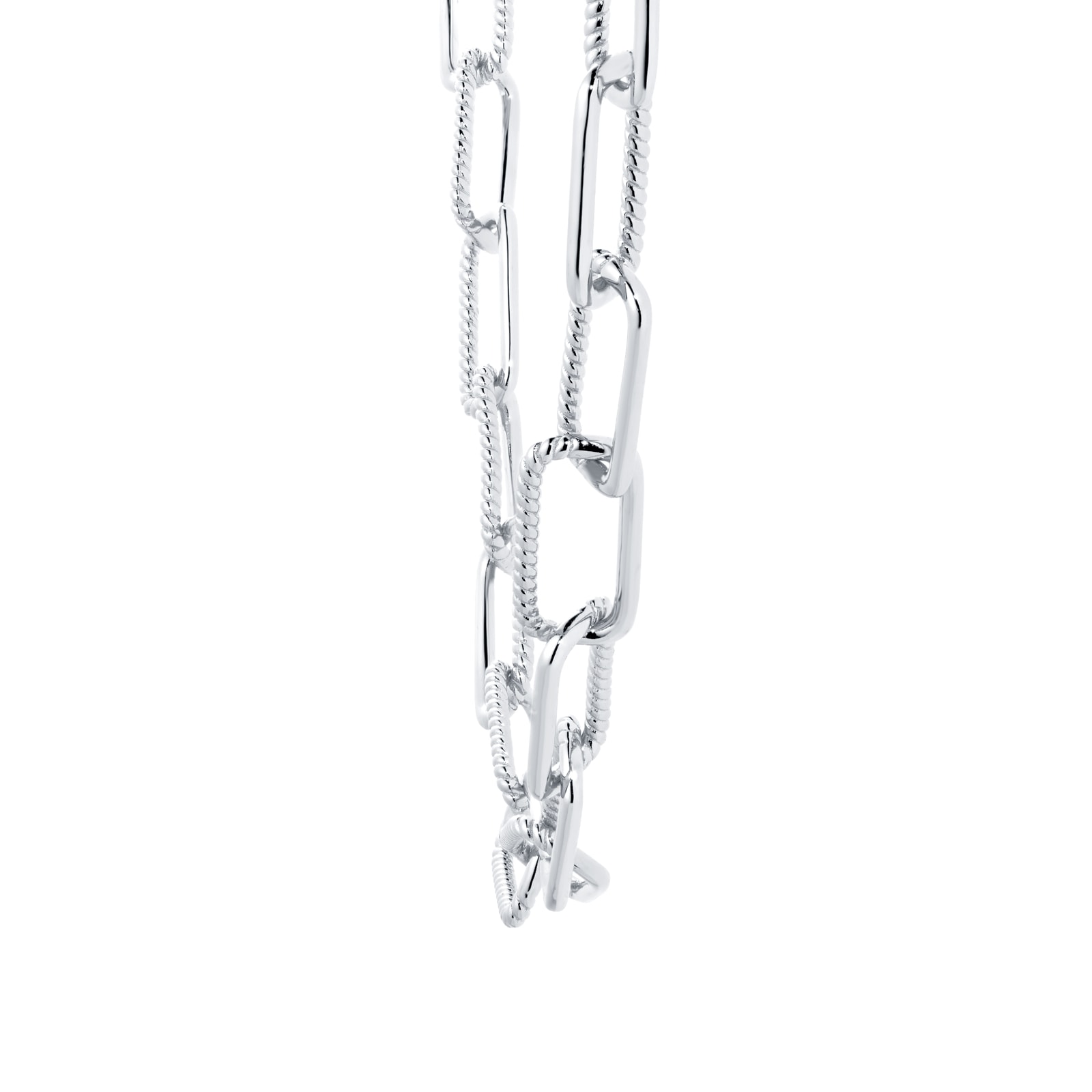 Goldsmiths Silver Rectangular Twist Chunky Chain 8.16.0284 | Goldsmiths