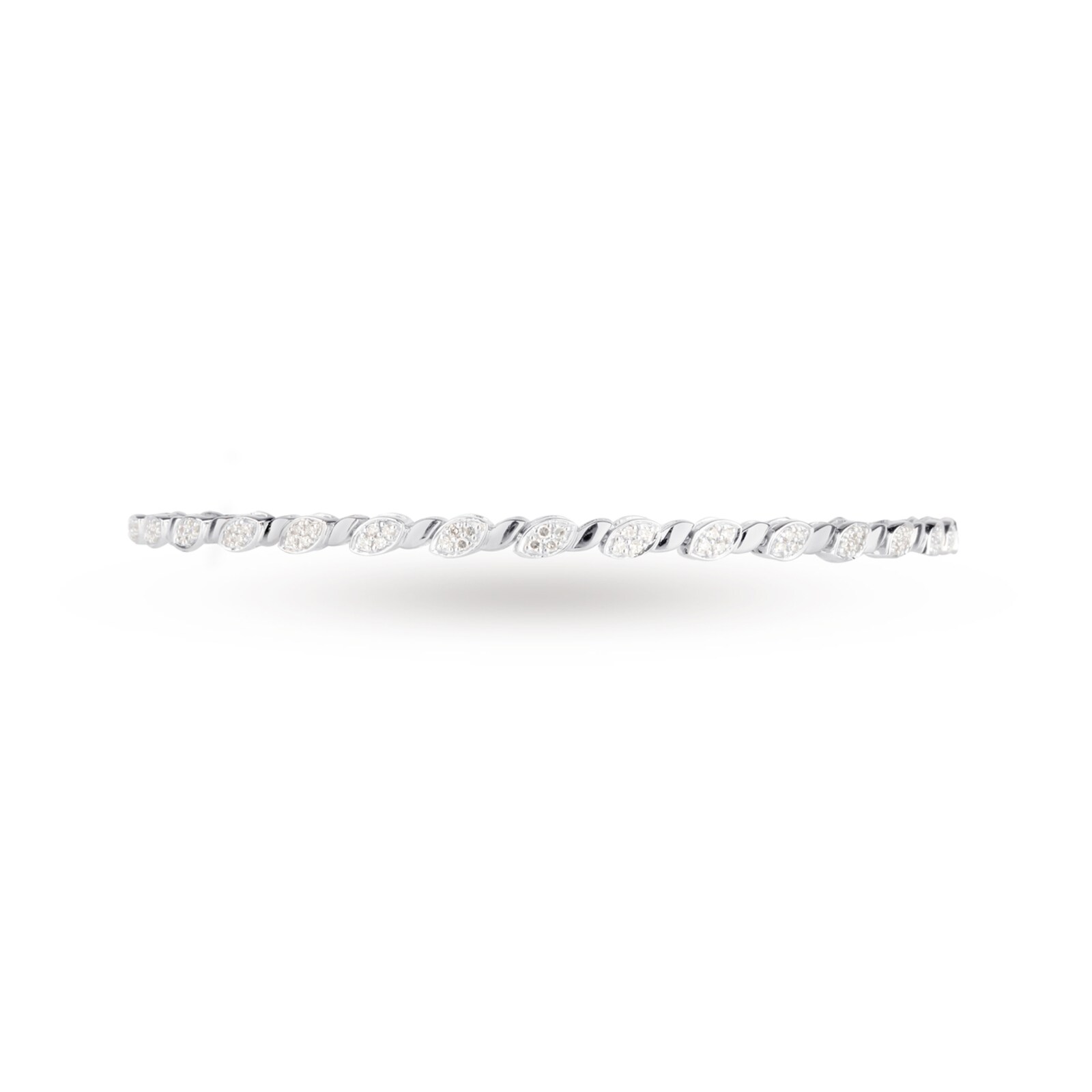 Goldsmiths 9ct White Gold 0.50cttw Cluster Line Bracelet CPD8742B.50 ...