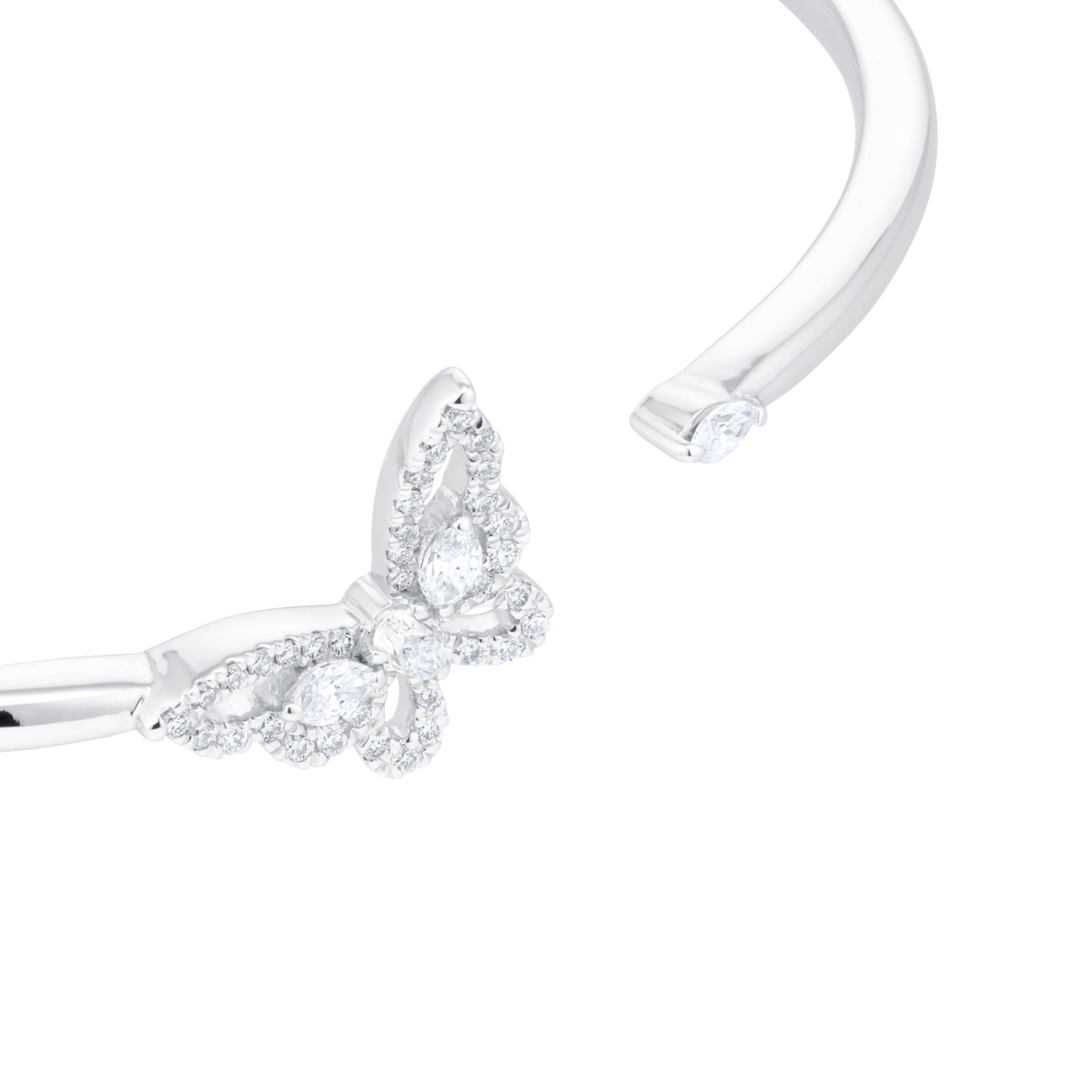 Mappin & Webb Limited Edition Riveret 18ct White Gold 0.33cttw Diamond Butterfly Bangle 12.02941 ...
