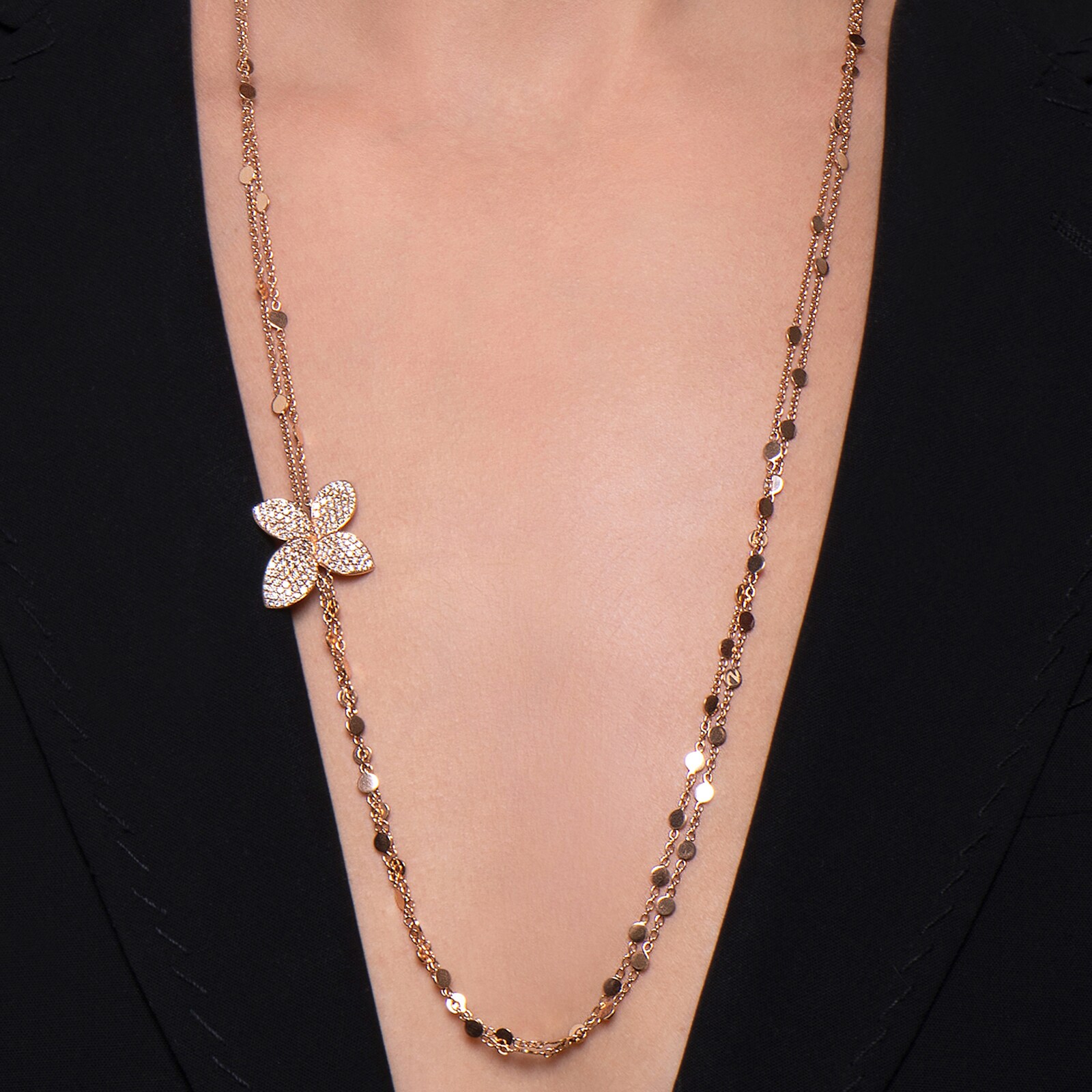 Pasquale Bruni Giardini Segreti Sautoir in 18ct Rose Gold with White ...