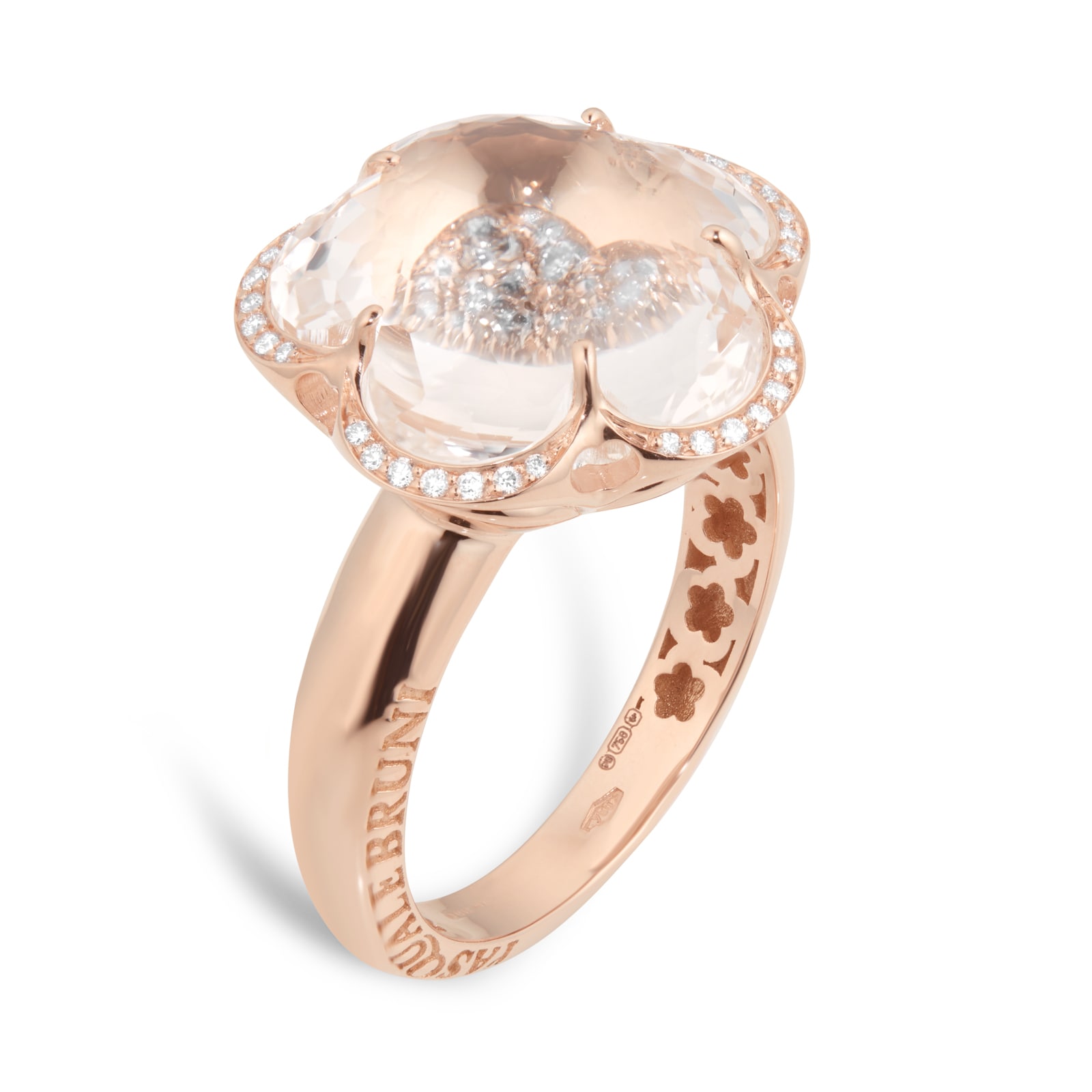 Pasquale Bruni Bon Ton Ring in 18ct Rose Gold with Rock Crystal, White ...