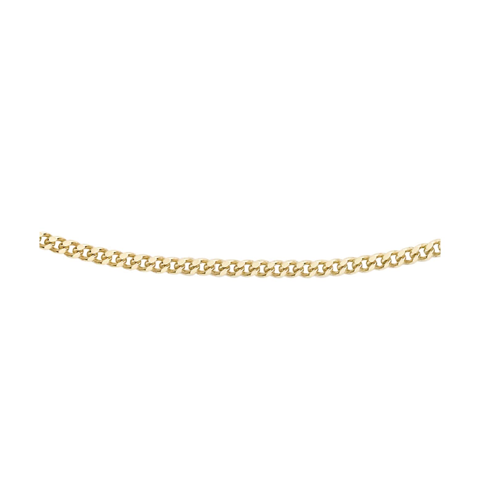 Goldsmiths 9ct Yellow Gold 16 Inch Diamond Cut Curb Chain 0.6mm Width 1 ...