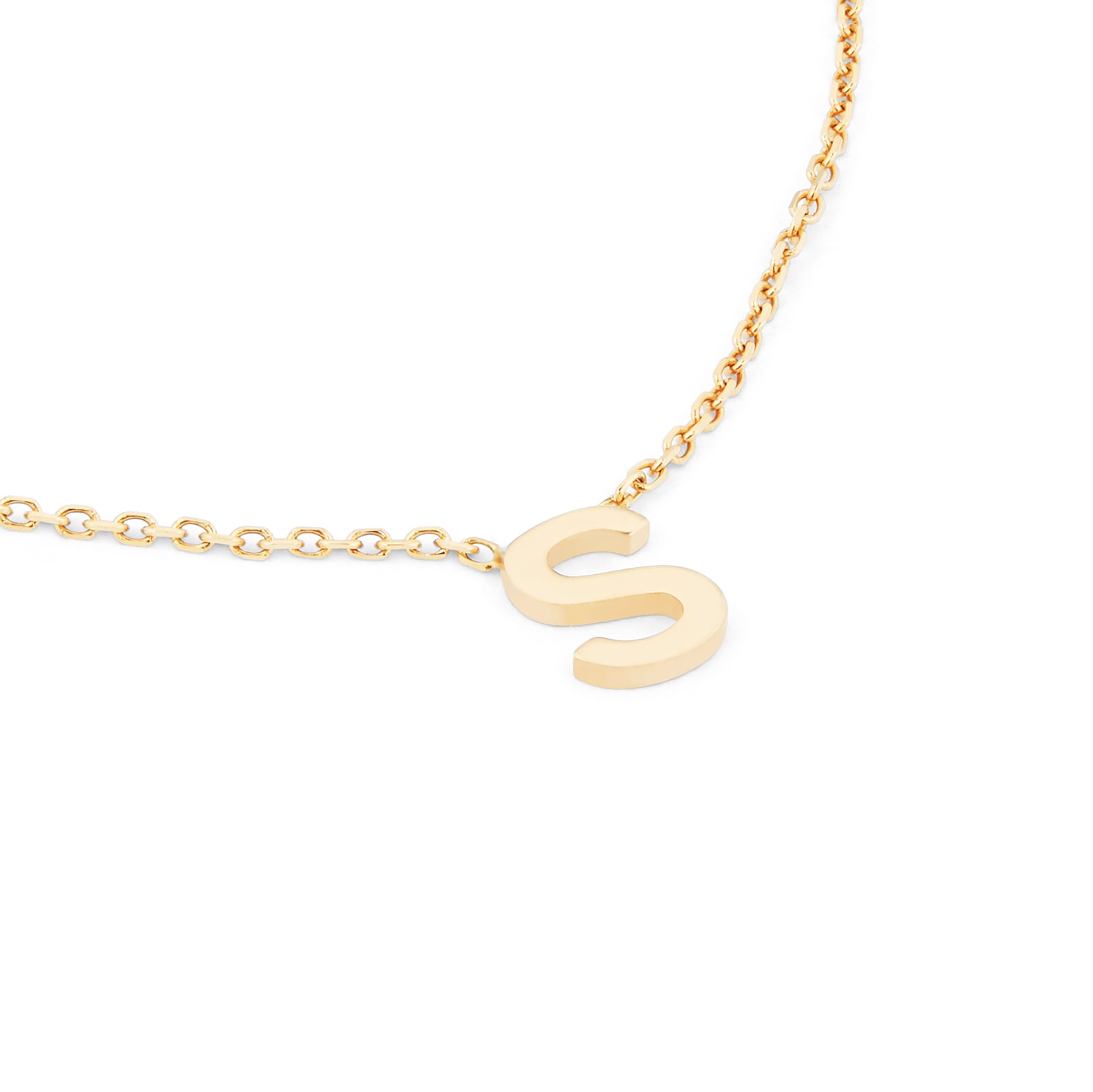 Goldsmiths 9ct Yellow Gold Letter S Pendant 1.19.0168 | Goldsmiths