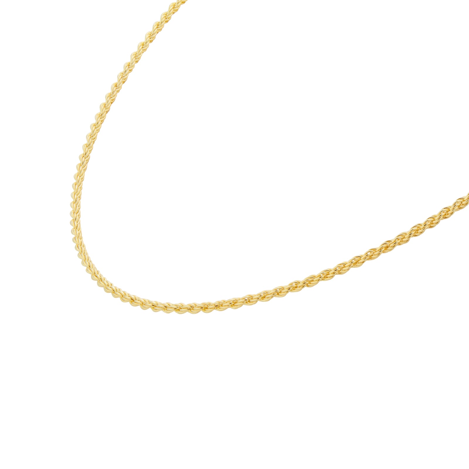 Goldsmiths 18ct Yellow Gold Thin Rope Hollow Chain 7.19.3834. | Goldsmiths