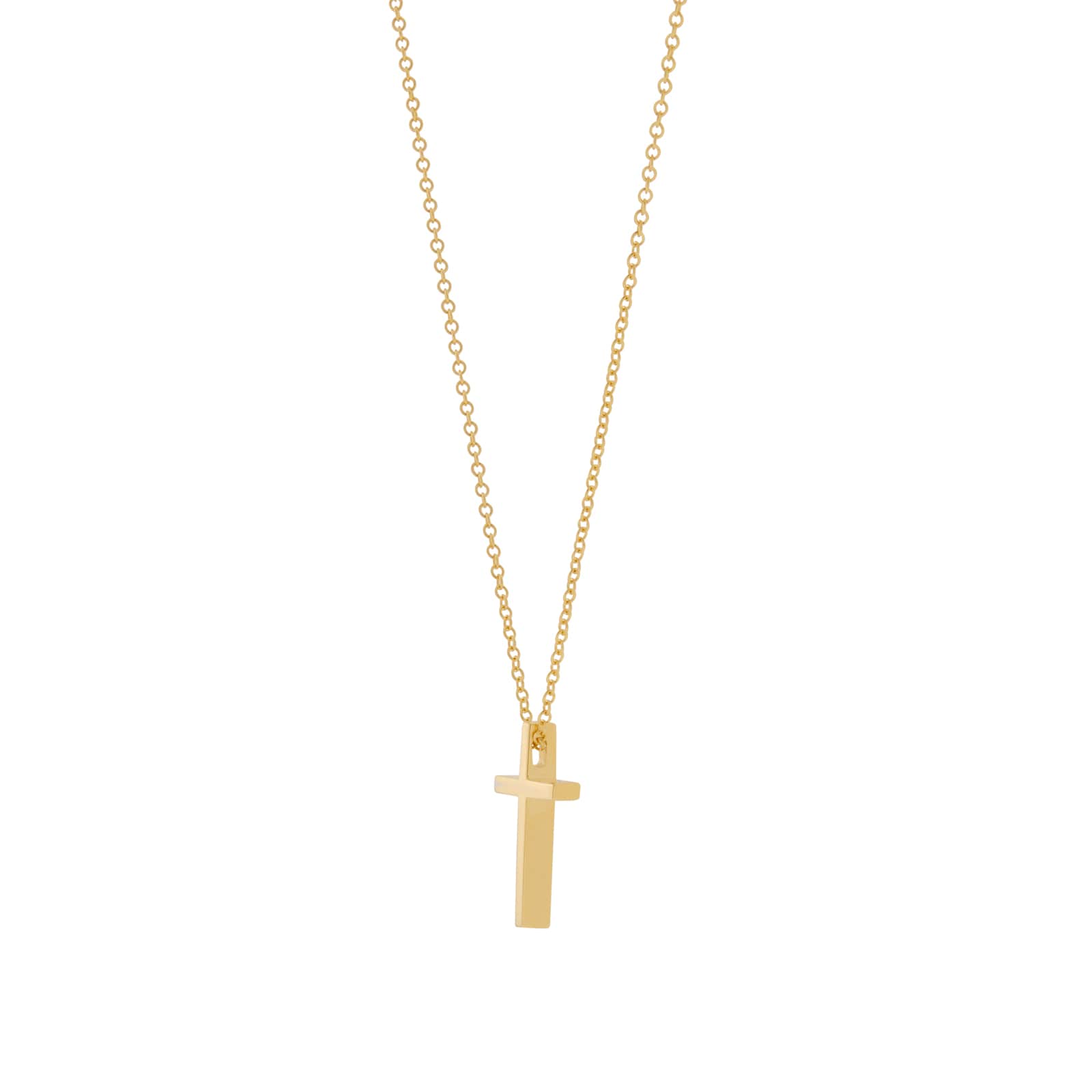 Goldsmiths 18ct Yellow Gold Floating Cross Pendant 09.CA1274.C450.1 ...