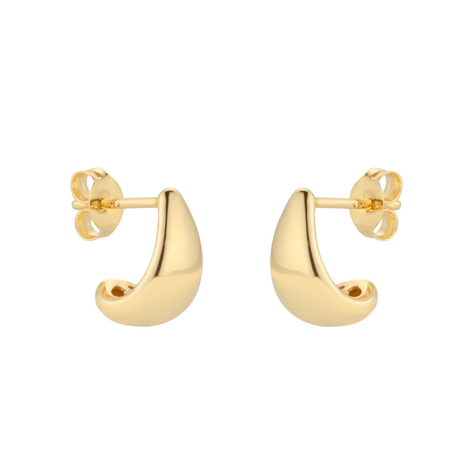 Goldsmiths 9ct Yellow Gold Tapered Domed Stud Earrings 01.CA2611.01 | Goldsmiths