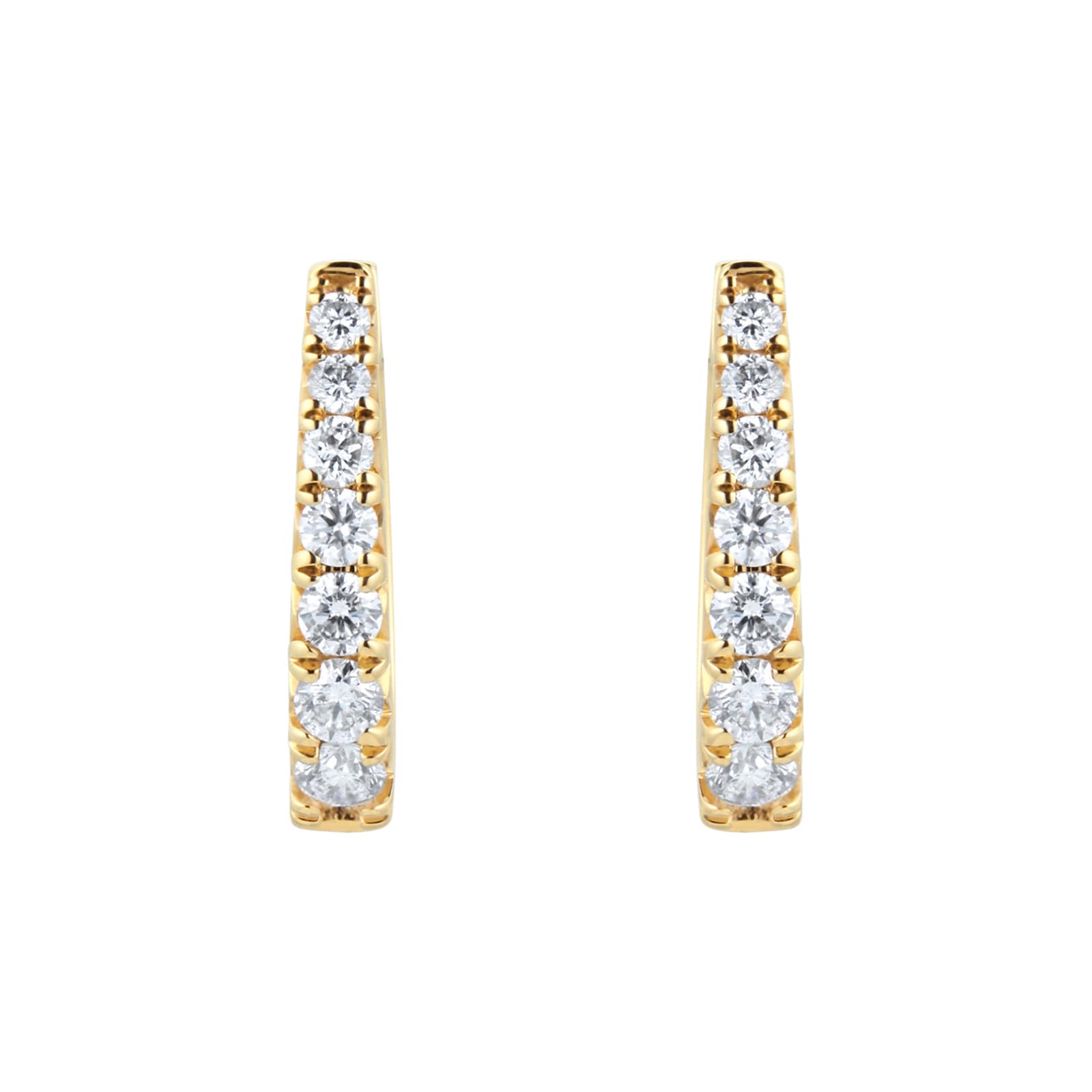 Goldsmiths 18ct Yellow Gold Diamond Graduated Hoop Earrings EHN0079 ...