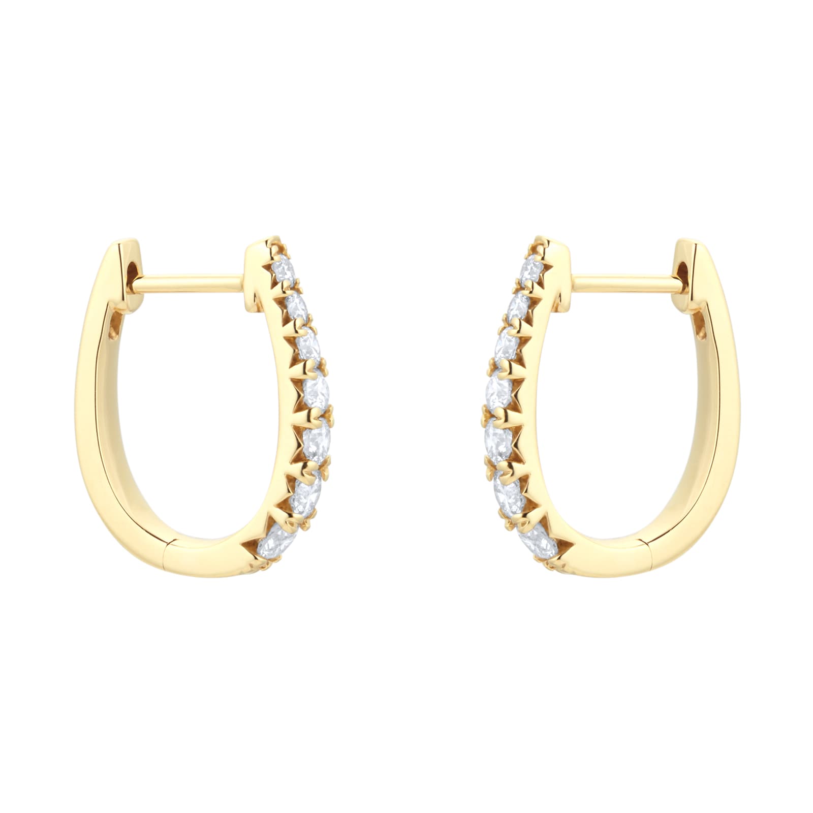 Goldsmiths 18ct Yellow Gold Diamond Graduated Hoop Earrings EHN0079 ...
