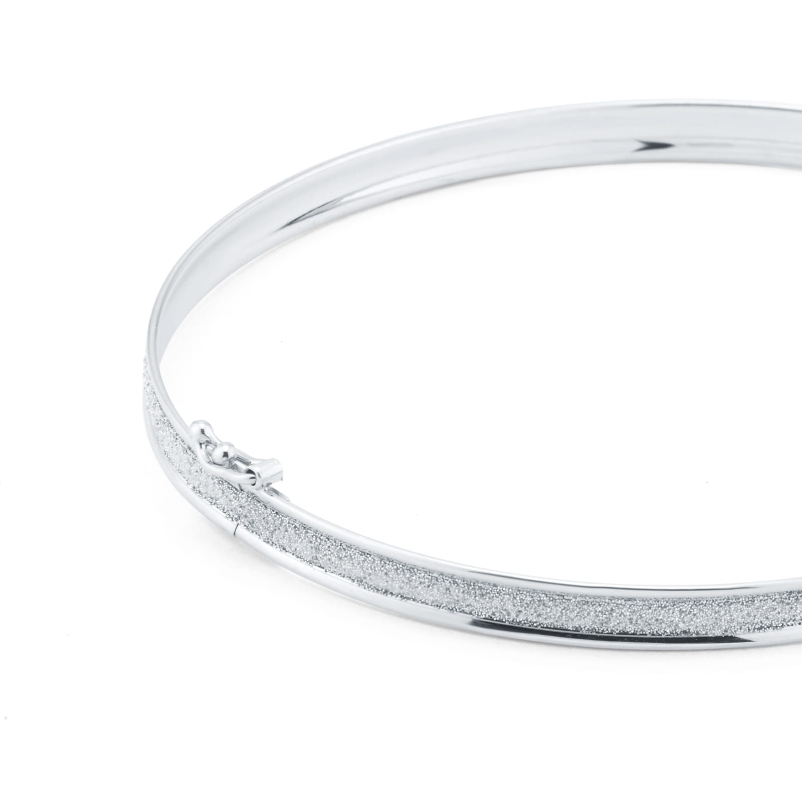Goldsmiths 9ct White Gold 4mm Stardust Bangle 5.37.2189 | Goldsmiths