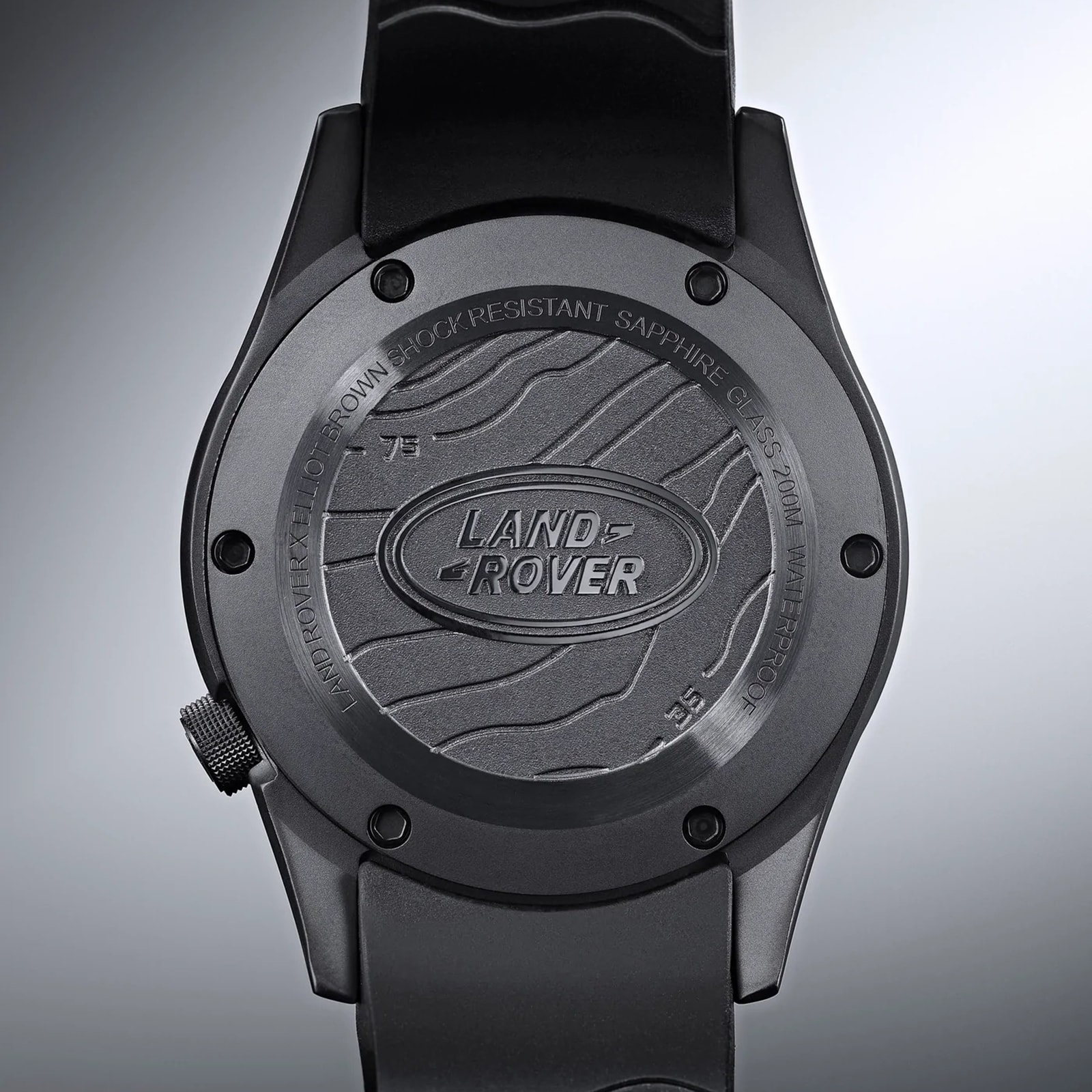 Elliot Brown Holton Land Rover 43mm Mens Watch Black Rubber Land Rover ...