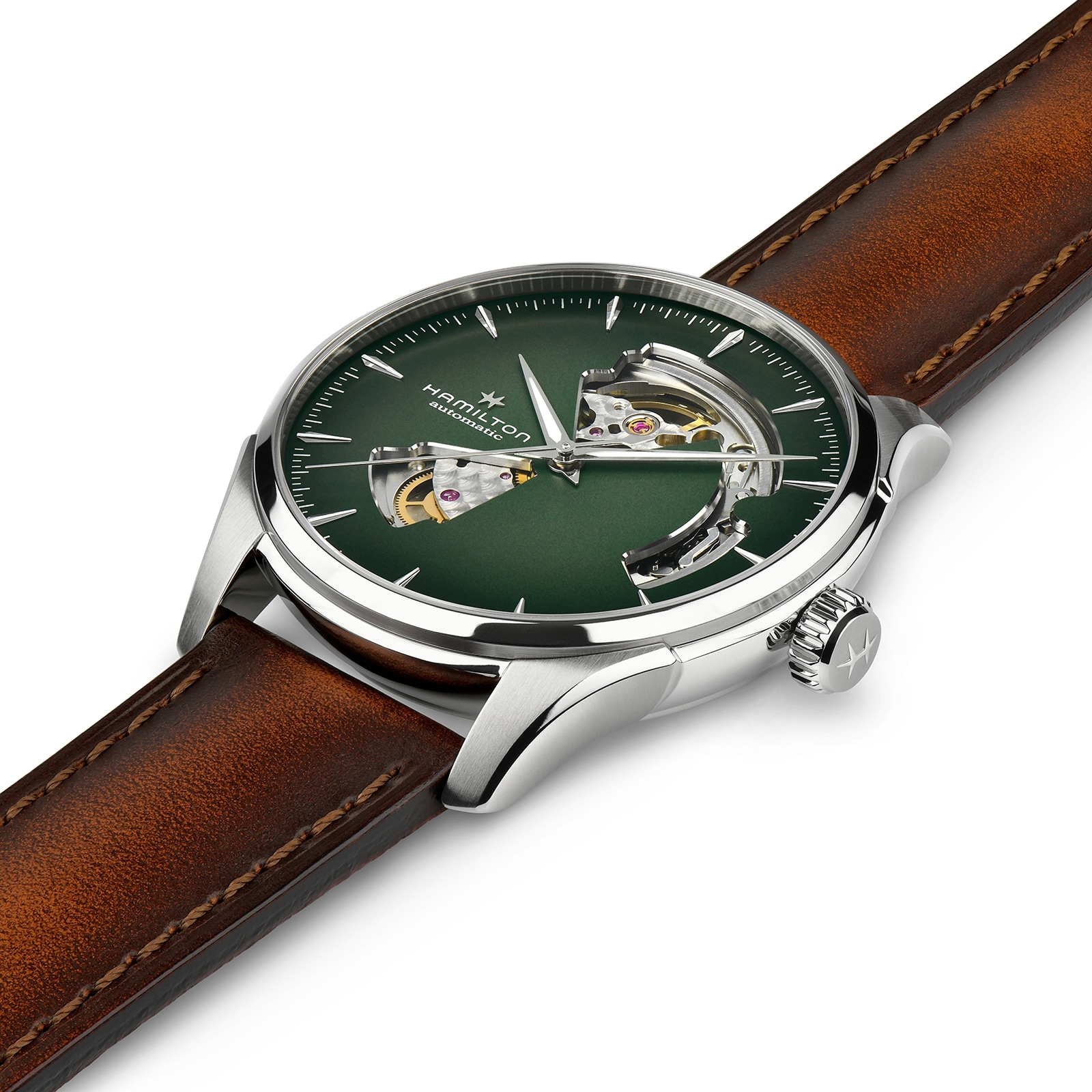 Hamilton Jazzmaster Open Heart 40mm Mens Watch Green H32675560 ...