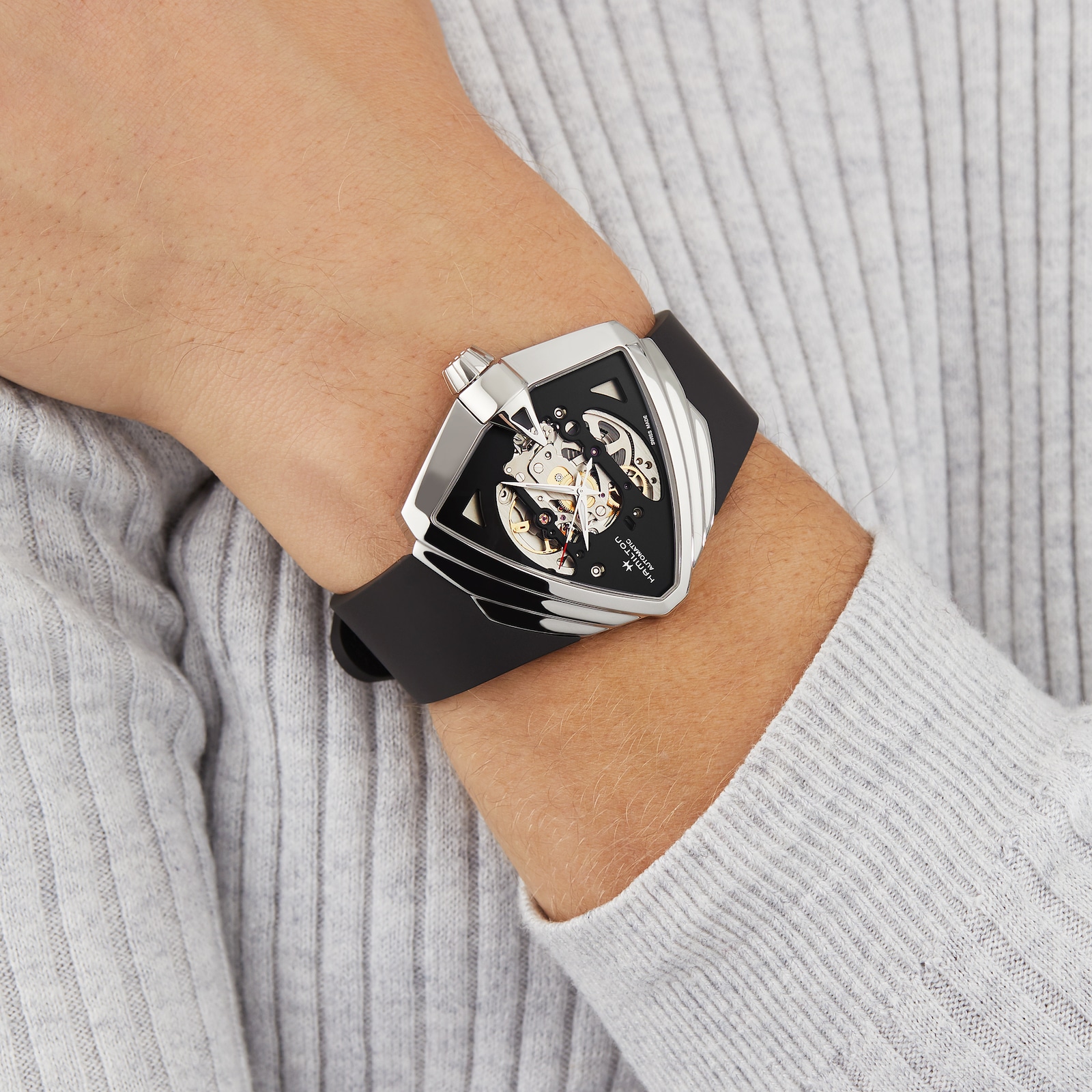 Hamilton Ventura XXL Skeleton Auto 45.5mm X 46mm Mens Watch H24625330 ...