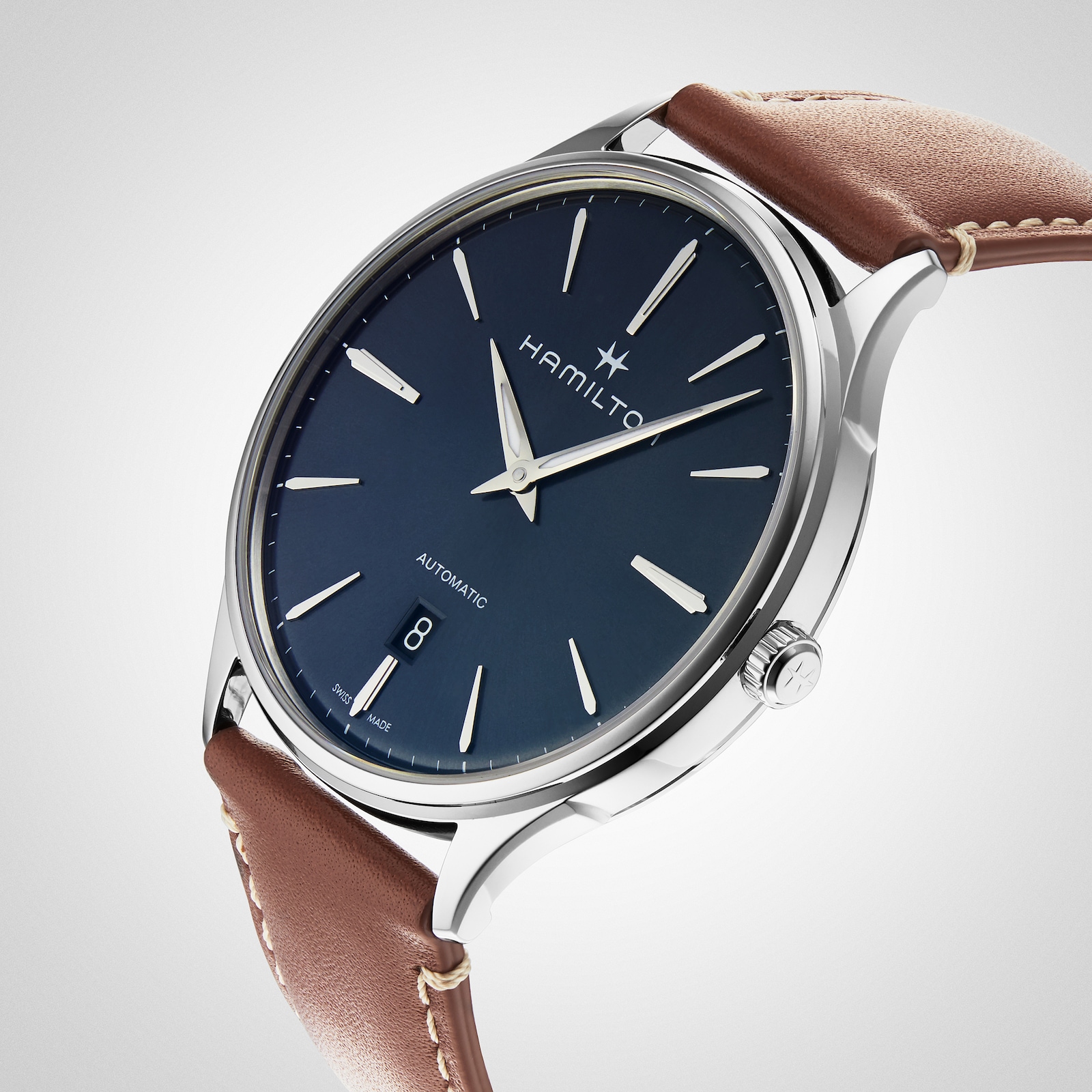 Hamilton JazzMaster Thinline Auto 40mm Mens Watch H38525541 | Mappin ...