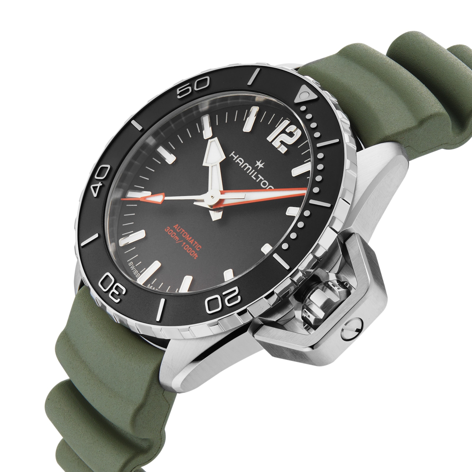 Hamilton Khaki Navy Frogman Auto 41mm Mens Watch Black H77455331 ...