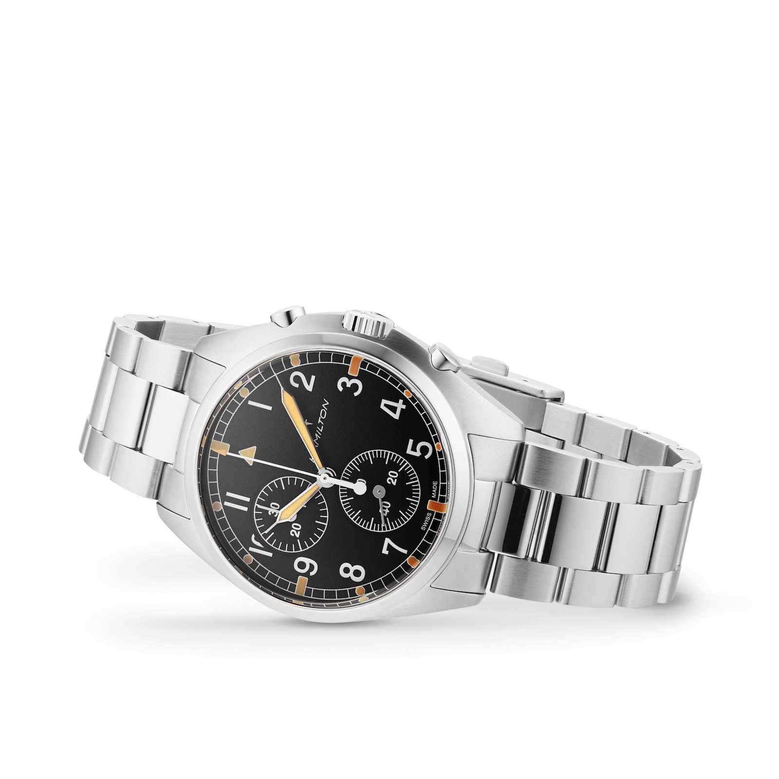 Hamilton Khaki Aviation Pilot Pioneer Chrono Quartz 41mm Mens Watch ...