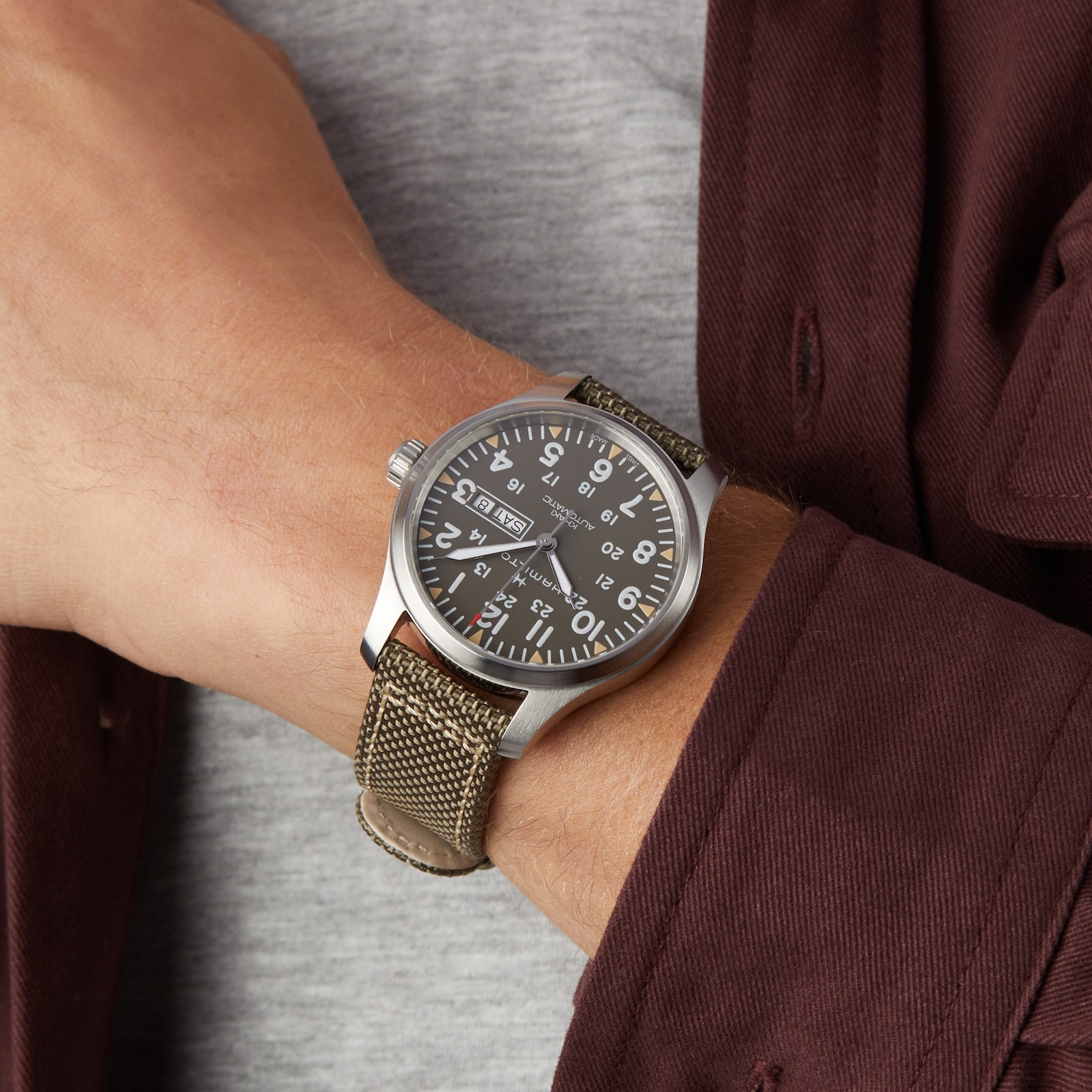 Hamilton Khaki Field DAY DATE Automatic 42mm Mens Watch H70535081 ...