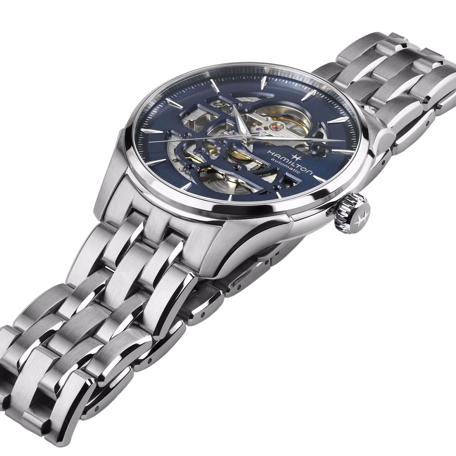 Hamilton Jazzmaster Skeleton Automatic 40mm Mens Watch Navy H42535141 ...