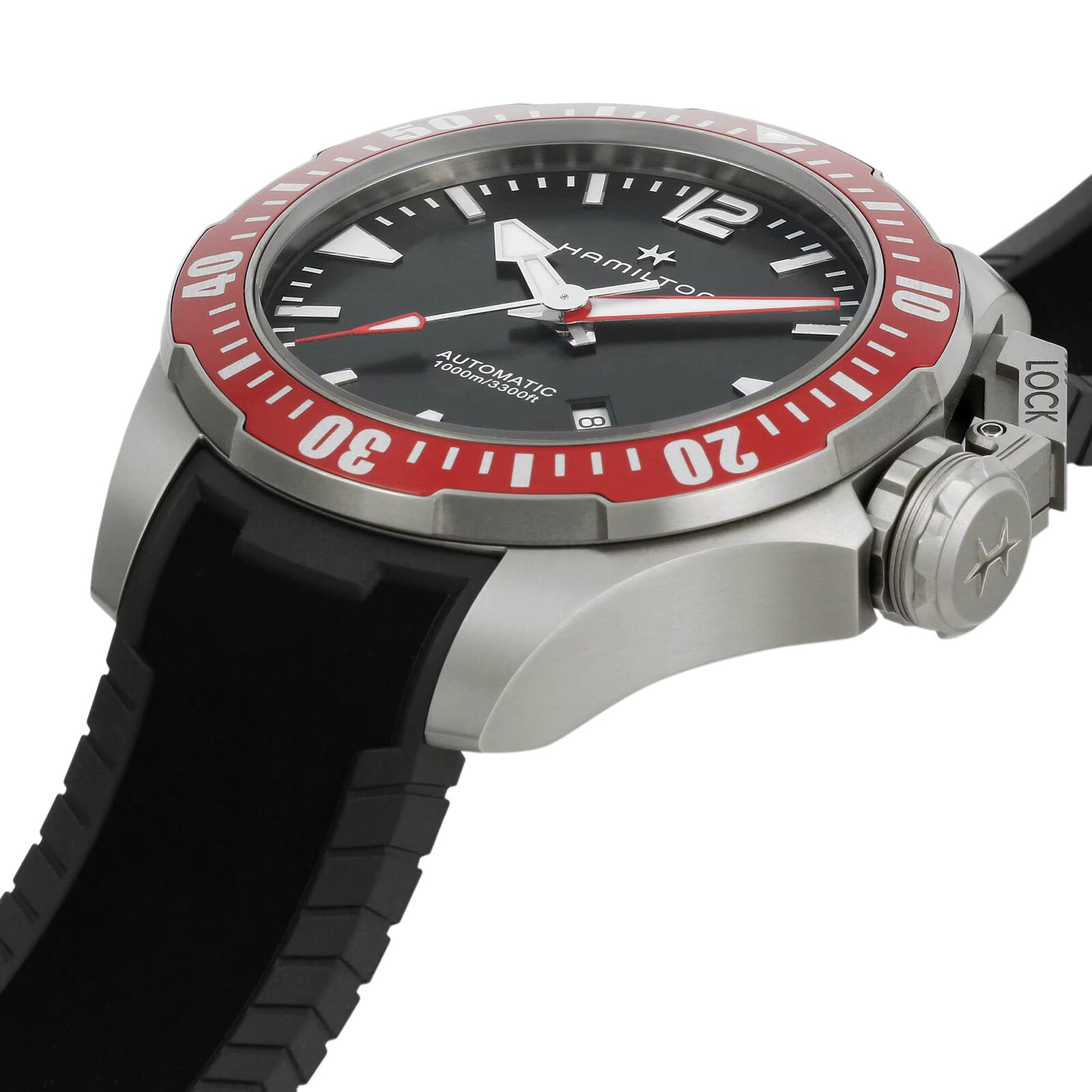 Hamilton Khaki Navy Frogman Titanium Auto 46mm Mens Watch Black ...
