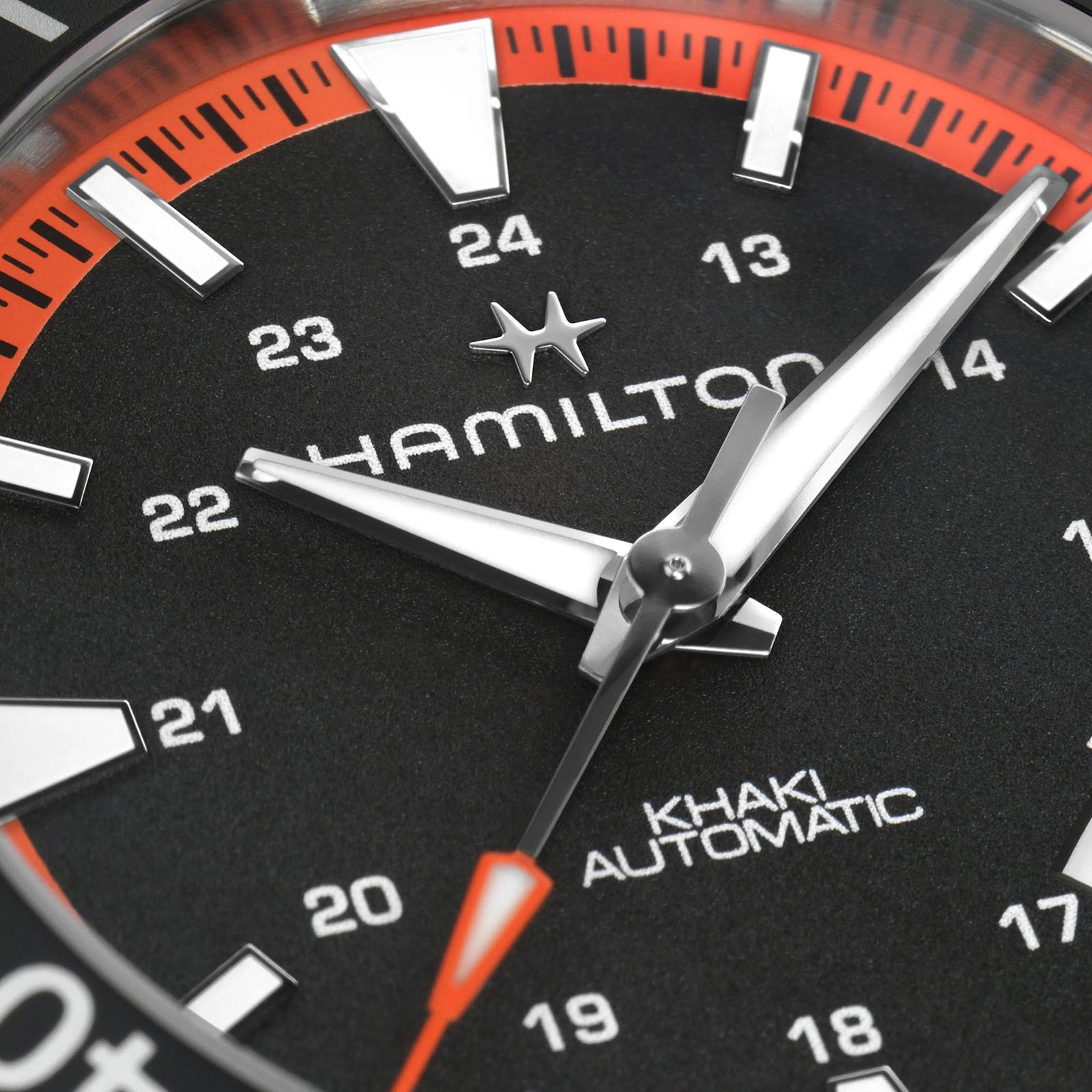 Hamilton Khaki Navy Scuba Auto 40mm Mens Watch Black Dial Orange Strap ...