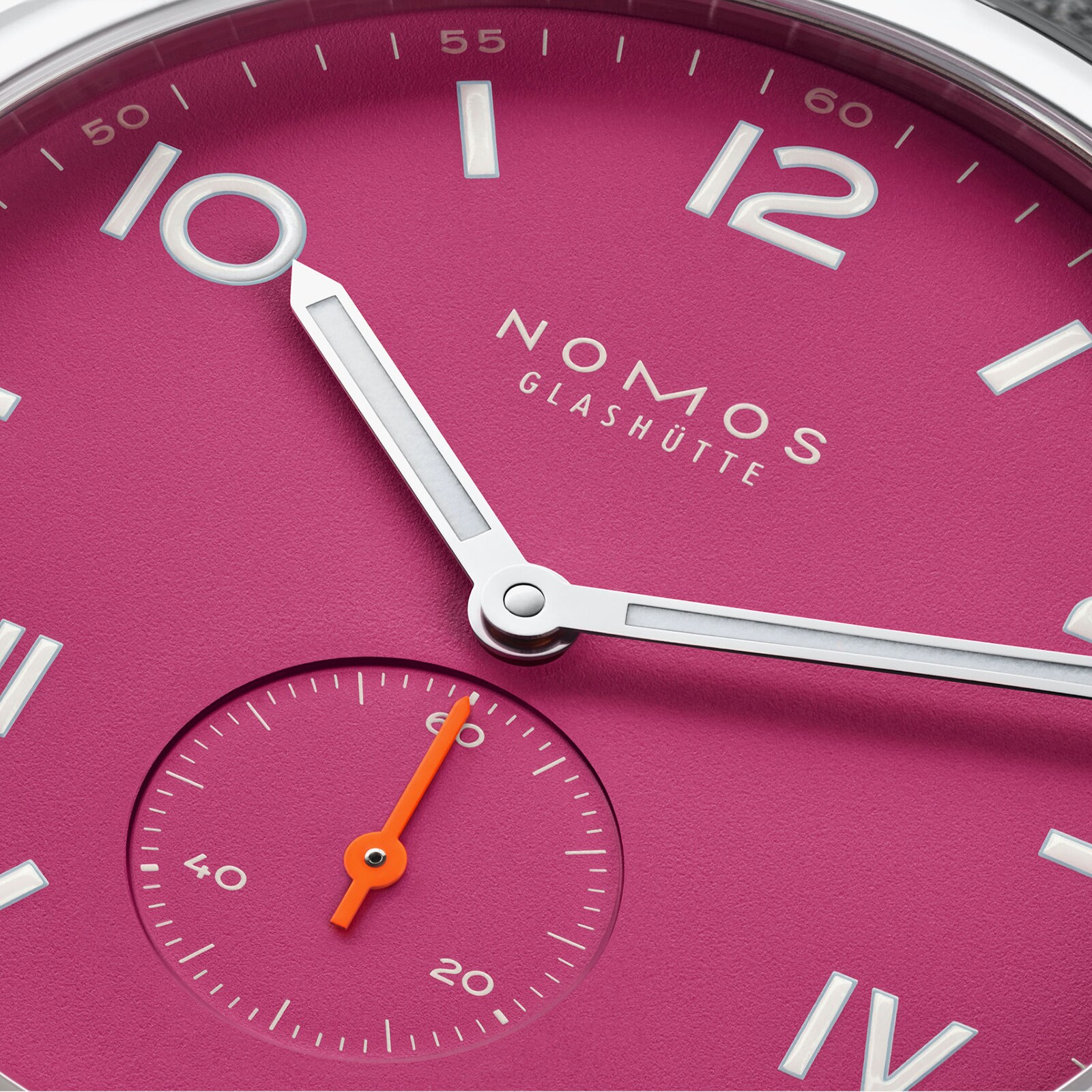 NOMOS Glashutte Club Campus 38mm Deep Pink Watch 728 | Goldsmiths