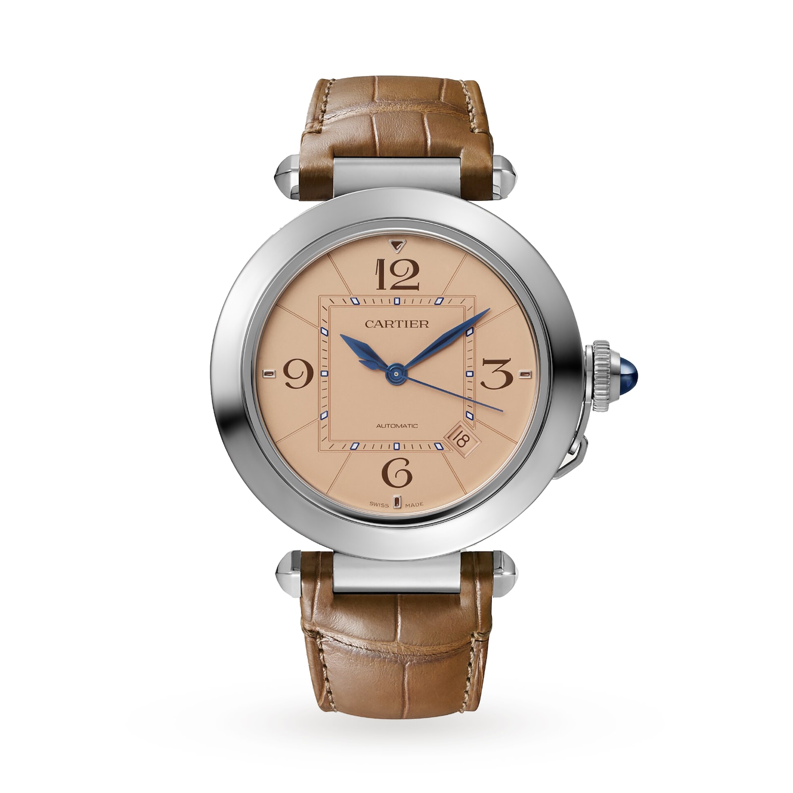 Cartier Pasha de Cartier watch, 41 mm, mechanical movement with ...