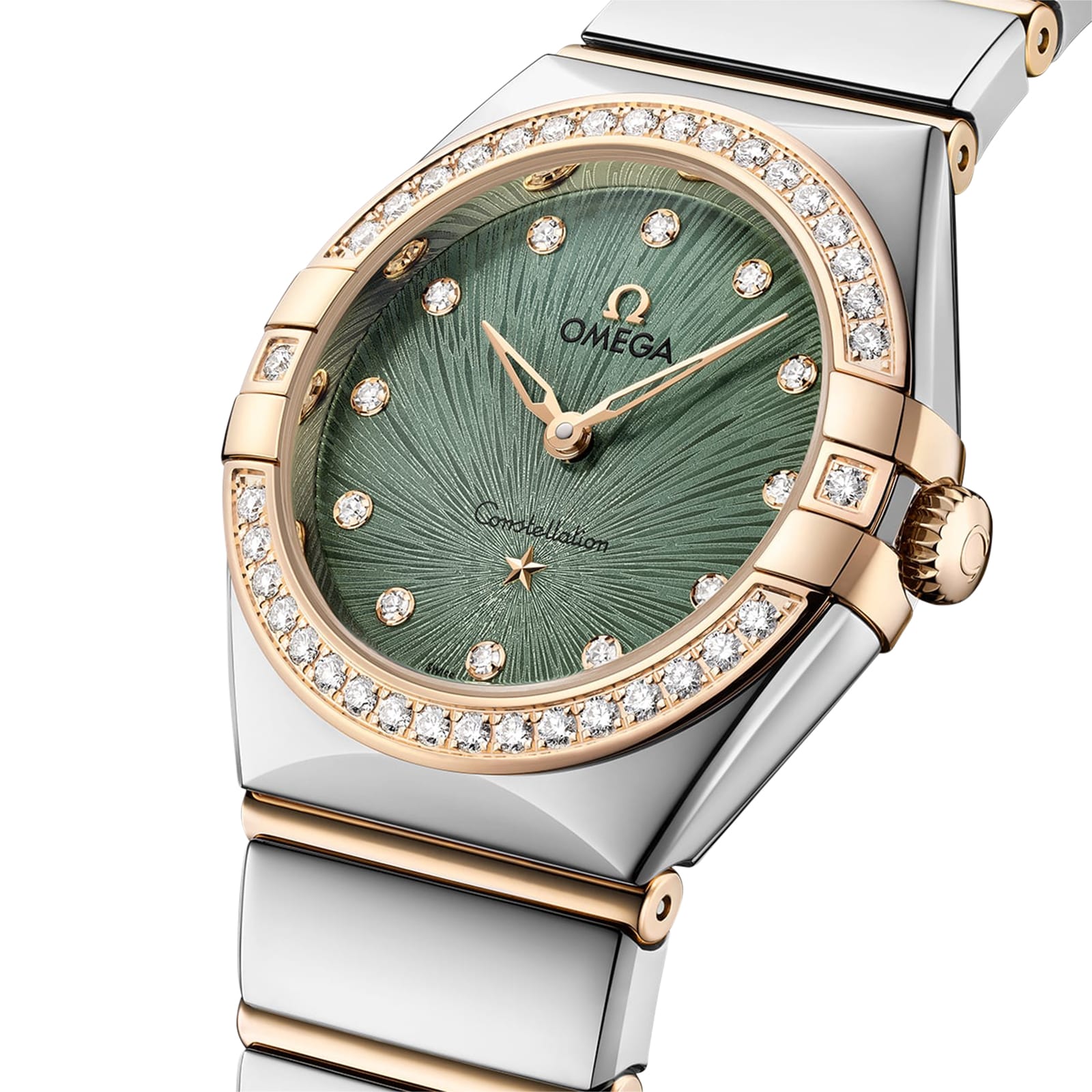 Omega Constellation Moonshine Gold 28mm Ladies Watch Green ...