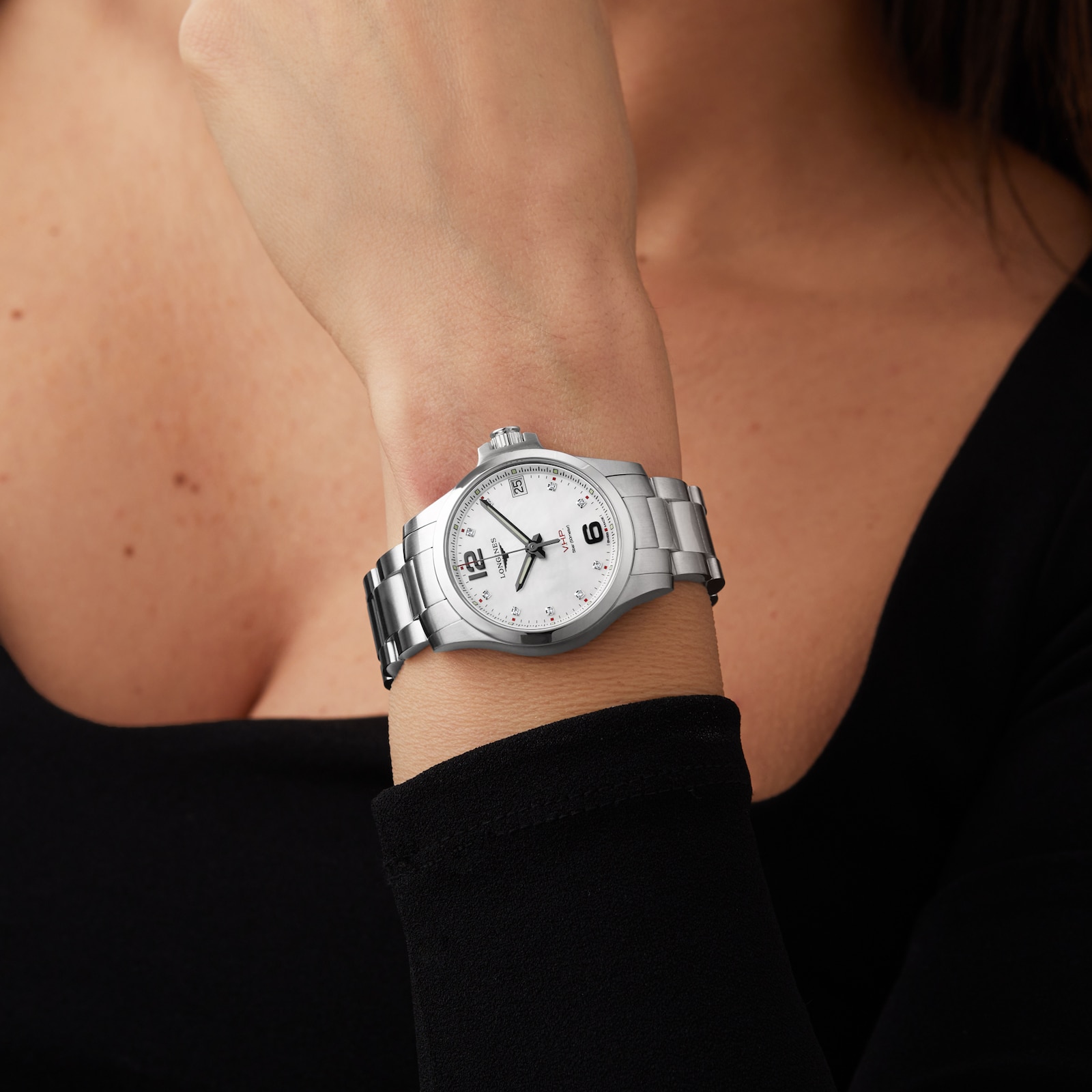 Longines Conquest VHP 36mm MOP Dial Ladies Watch L33164876 | Goldsmiths
