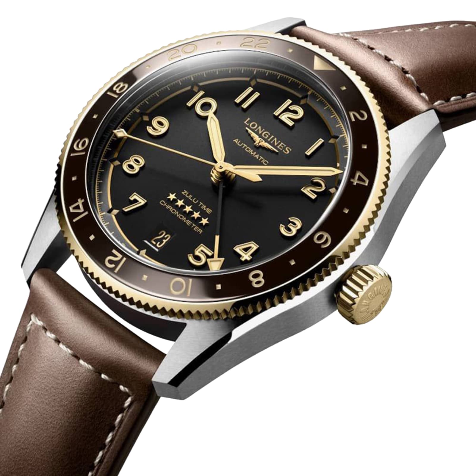 Longines Spirit Zulu Time 39mm Mens Watch Black L38025532 | Goldsmiths