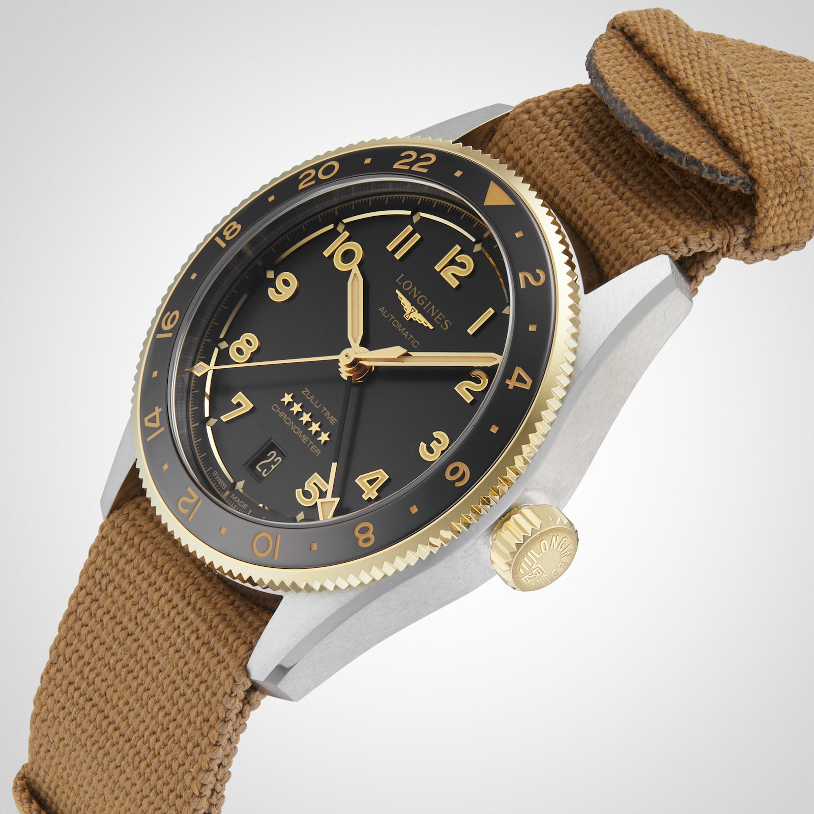 Longines Spirit Zulu Time 39mm Mens Watch Black L38025539 | Watches Of ...