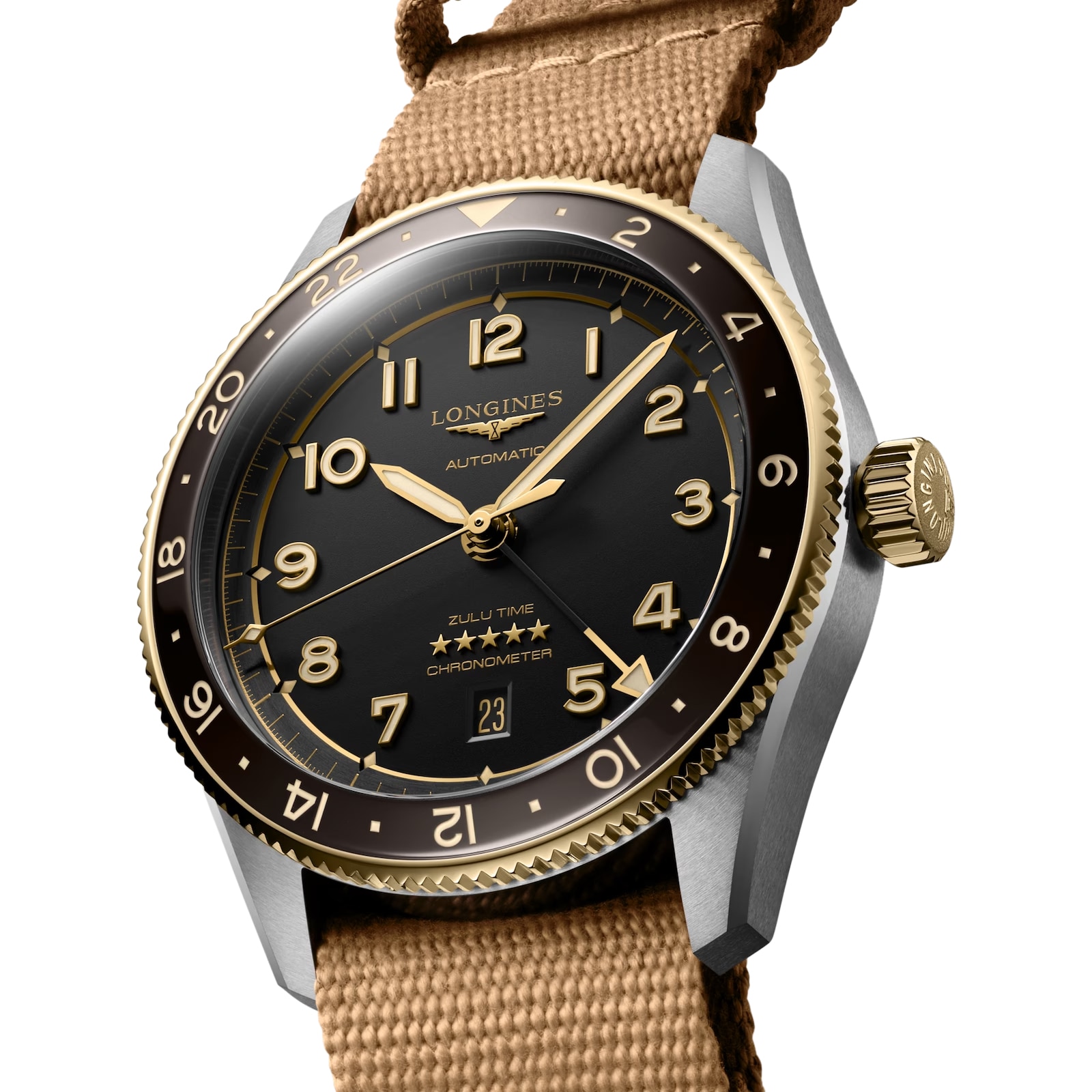 Longines Spirit Zulu Time 42mm Mens Watch Black L38125539 | Goldsmiths