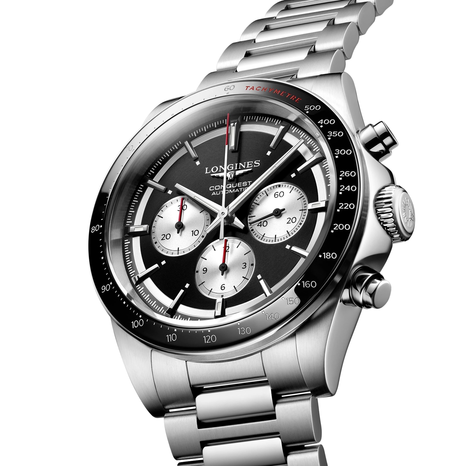 Longines Conquest Chronograph 42mm Mens Watch Black L38354526 | Goldsmiths