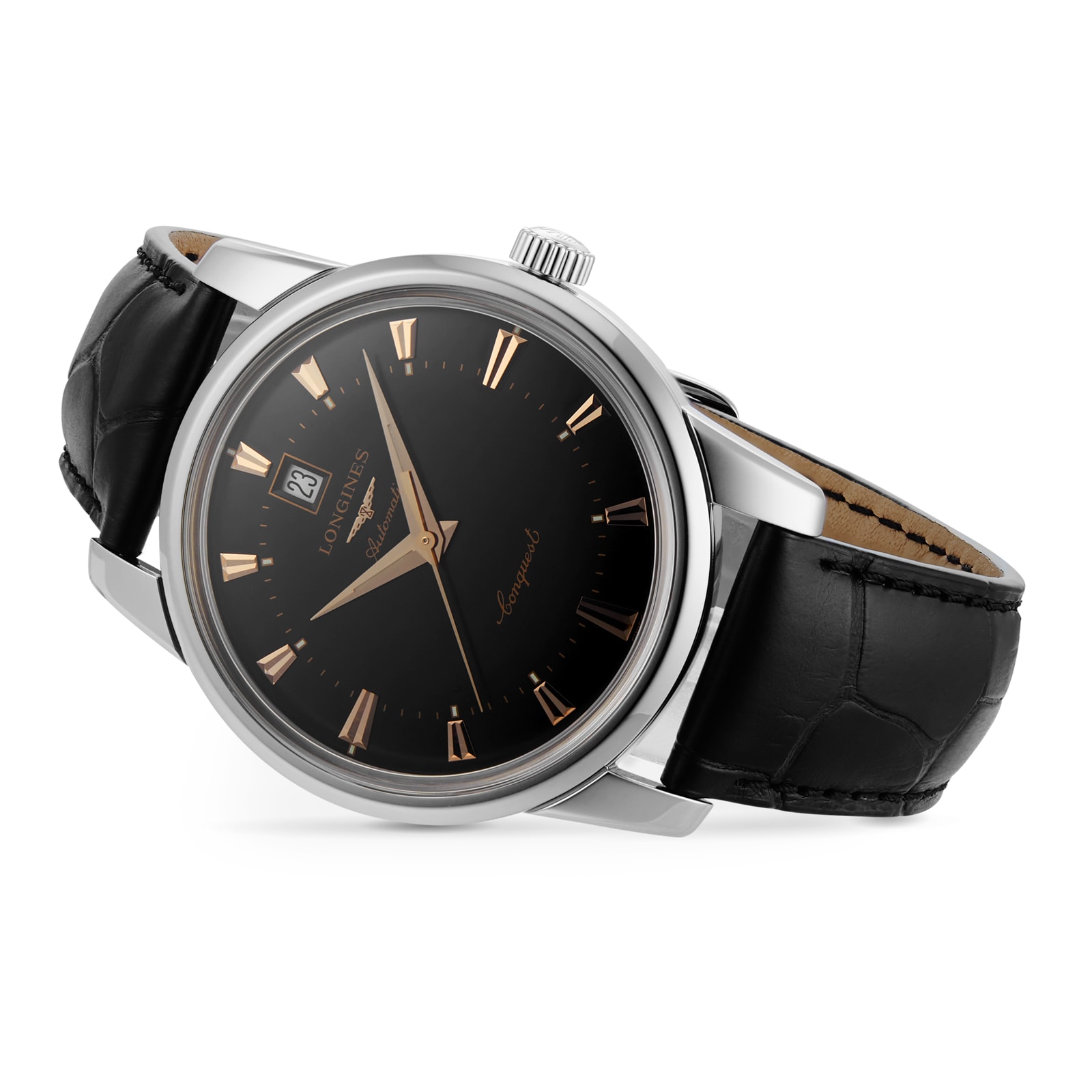 Longines Conquest Heritage Mens Watch Black L16454524 | Watches Of ...