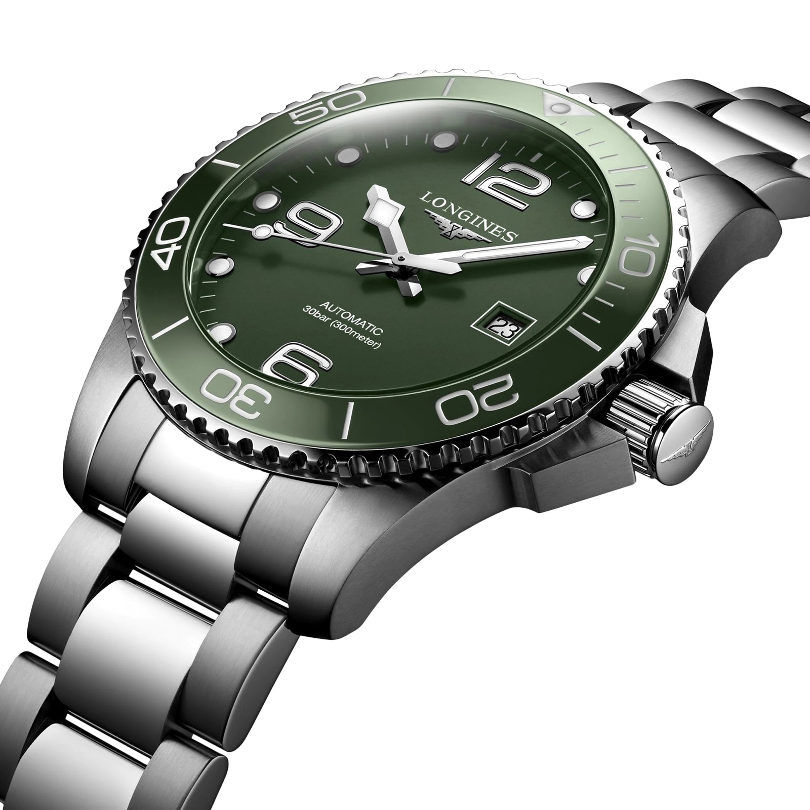 Longines HydroConquest 43mm Mens Watch Green L37824066 | Goldsmiths