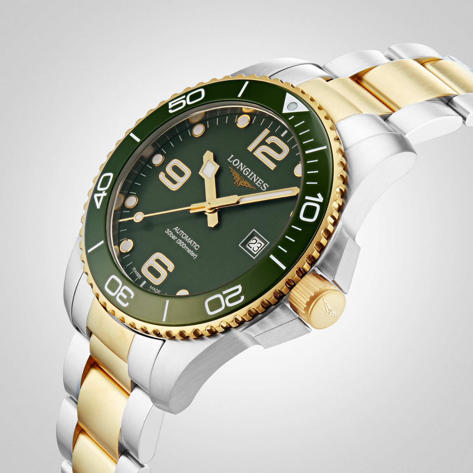 Longines HydroConquest 43mm Mens Watch Green L37823067 | Goldsmiths