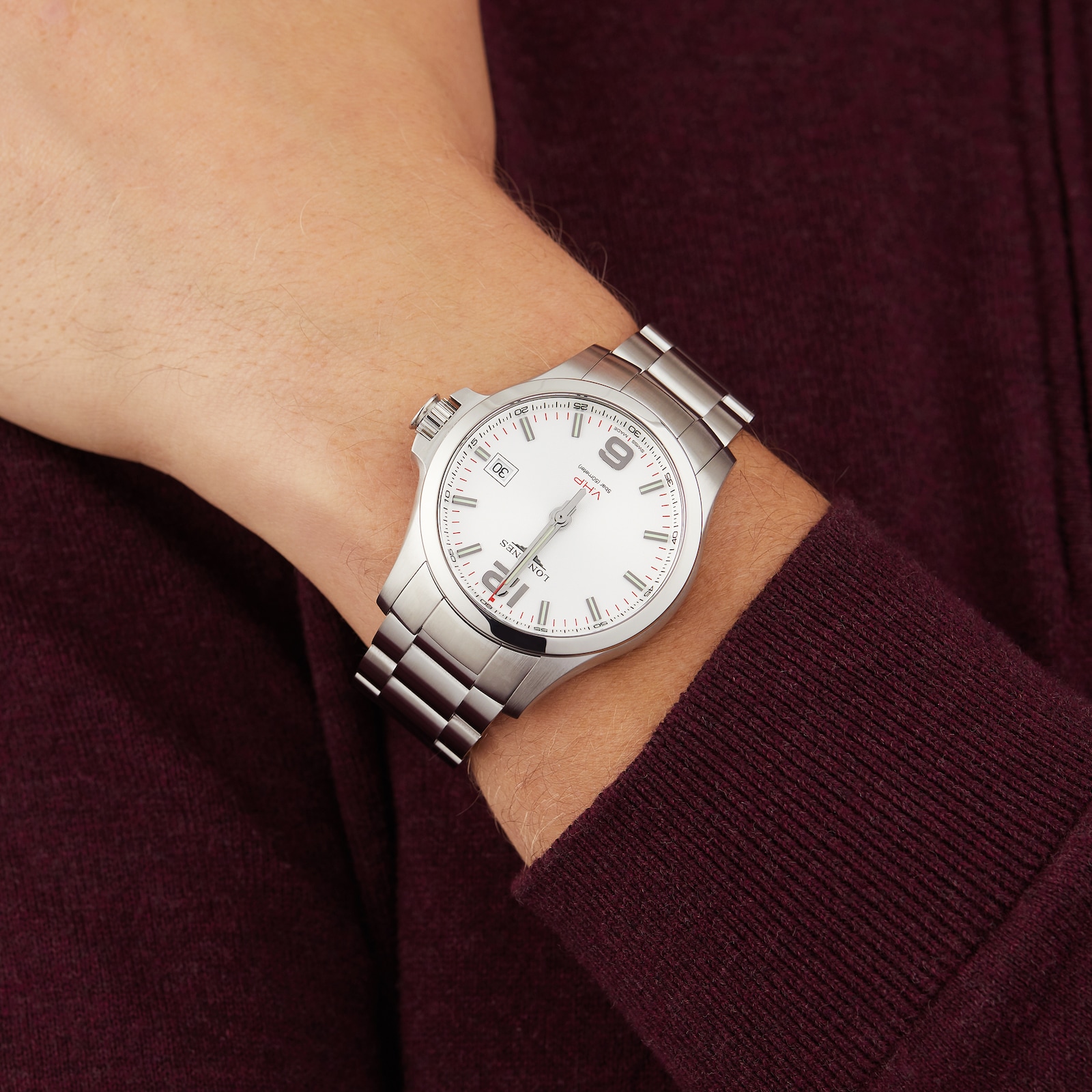 Longines Conquest V.H.P 43mm Mens Watch Silver L37264766 | Goldsmiths