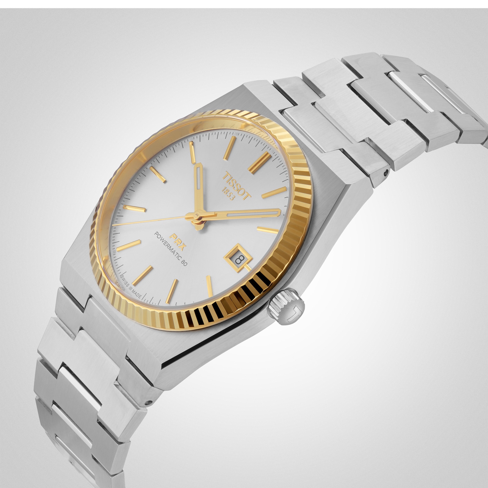 Tissot PRX Powermatic 80 35mm Steel and 18K Gold Bezel Unisex Watch ...