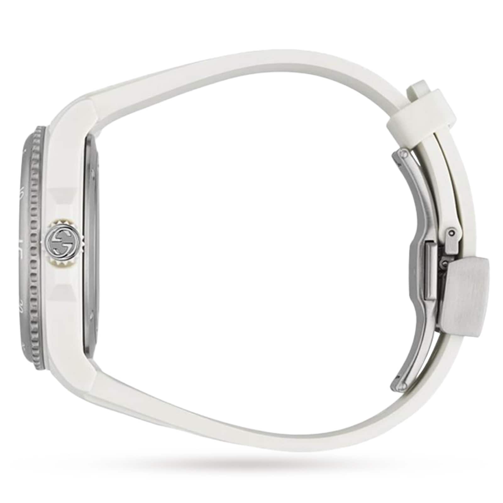 Gucci Dive 40mm White Plastic Strap Watch YA136343 | Goldsmiths