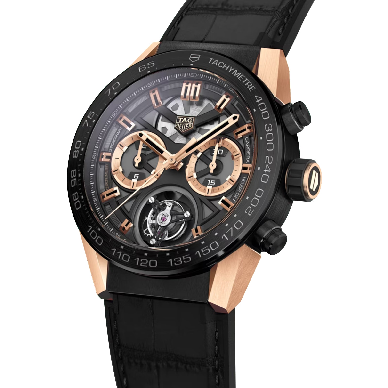 TAG Heuer Carrera Chronograph Tourbillon Titanium And Gold 45mm Mens ...