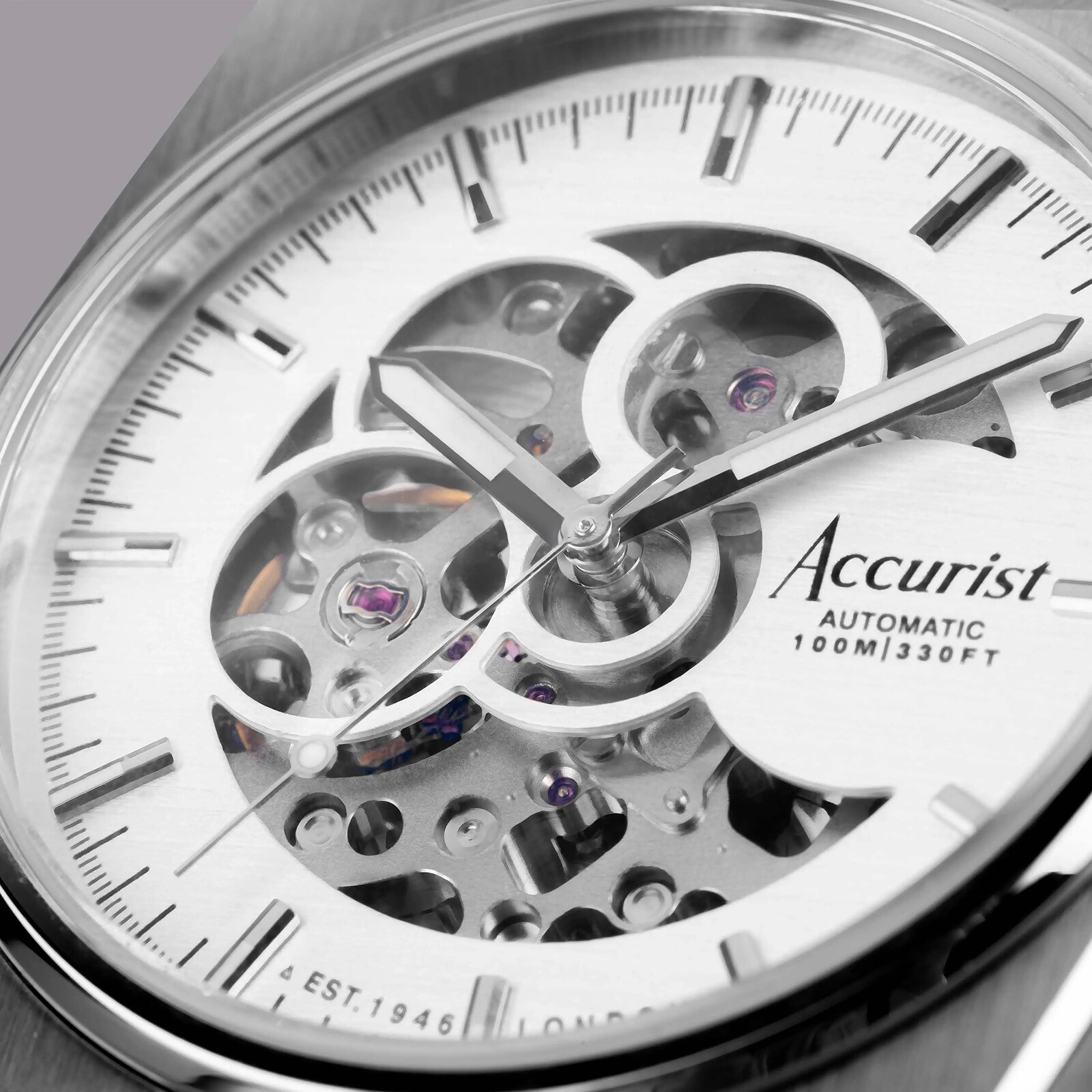 Accurist Origin Silver Stainless Steel Automatic 41mm Watch 70022 ...