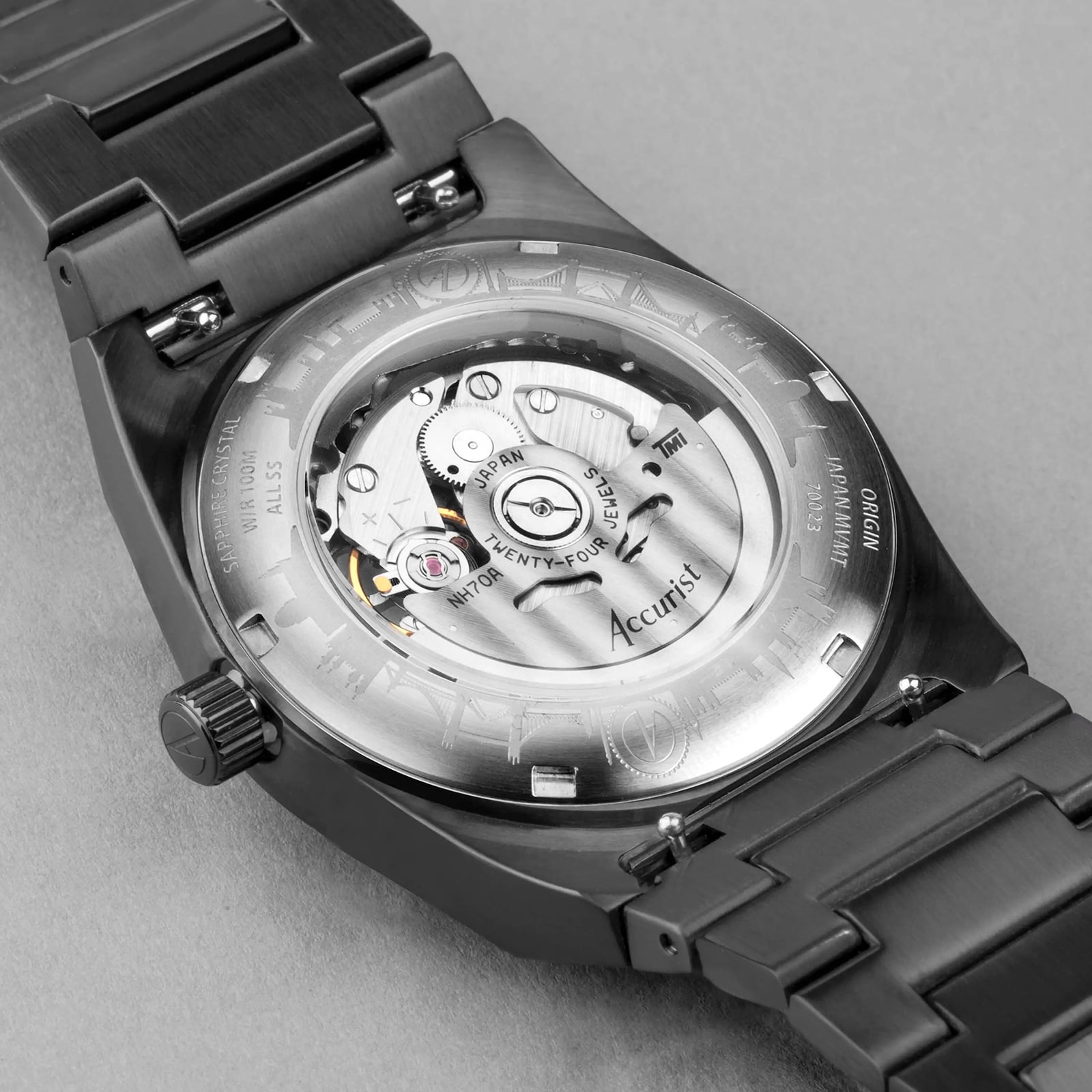 Accurist Origin Black Stainless Steel Automatic 41mm Watch 70023 ...
