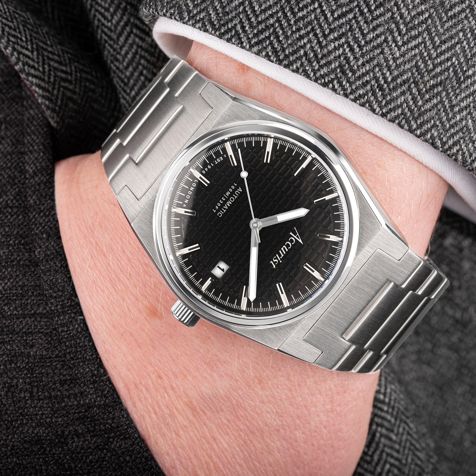 Accurist Origin Black Stainless Steel Automatic 41mm Watch 70020 ...