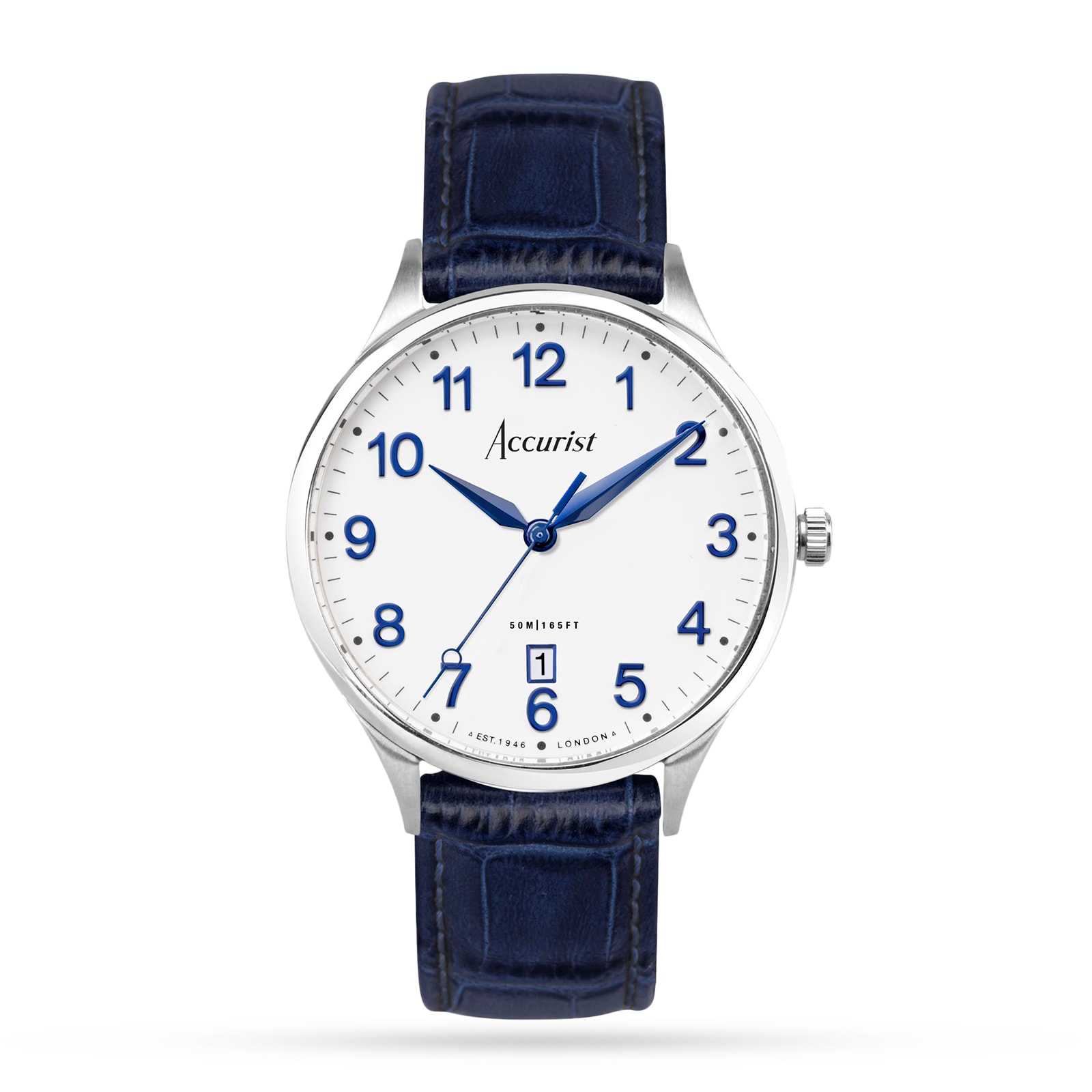 Accurist Classic Blue Leather Strap 37mm Watch 73000 | Goldsmiths