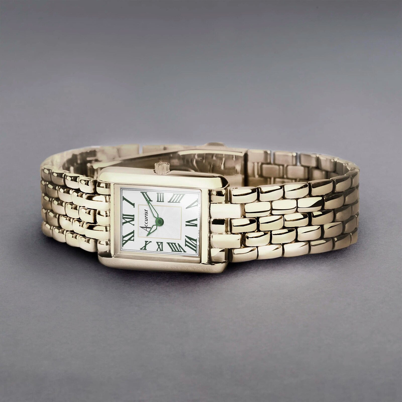 Accurist Rectangle Gold Stainless Steel Bracelet 26mm Watch 71008 ...