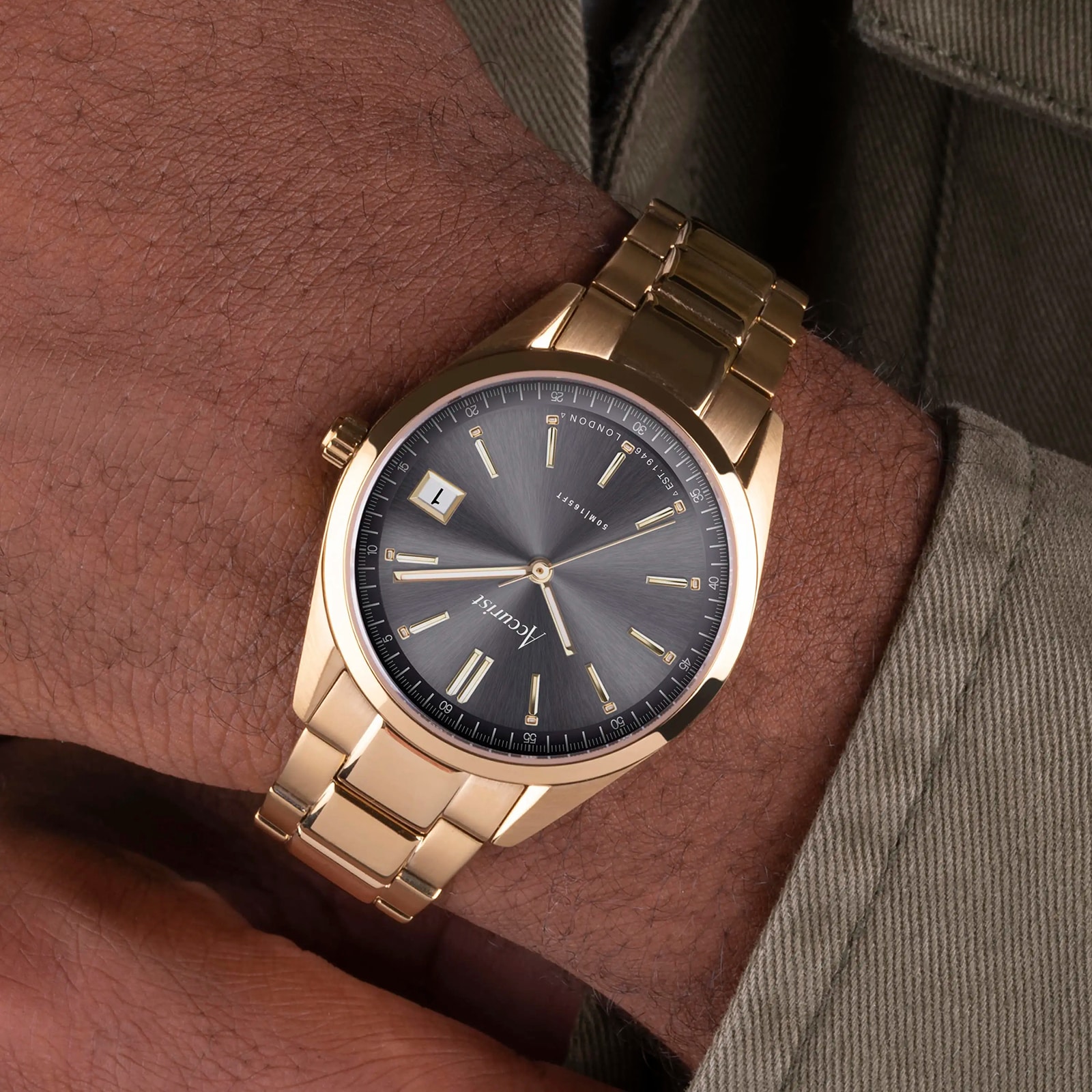 Accurist Everyday Gold Stainless Steel Bracelet 36mm Watch 74009 ...