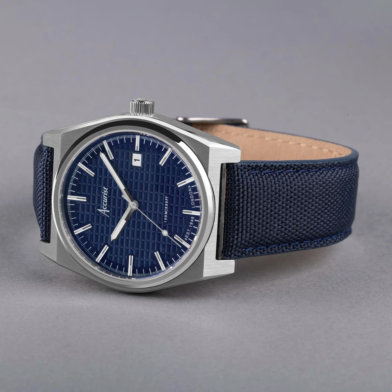 Accurist Origin Blue Canvas Strap 41mm Watch 70007 | Goldsmiths