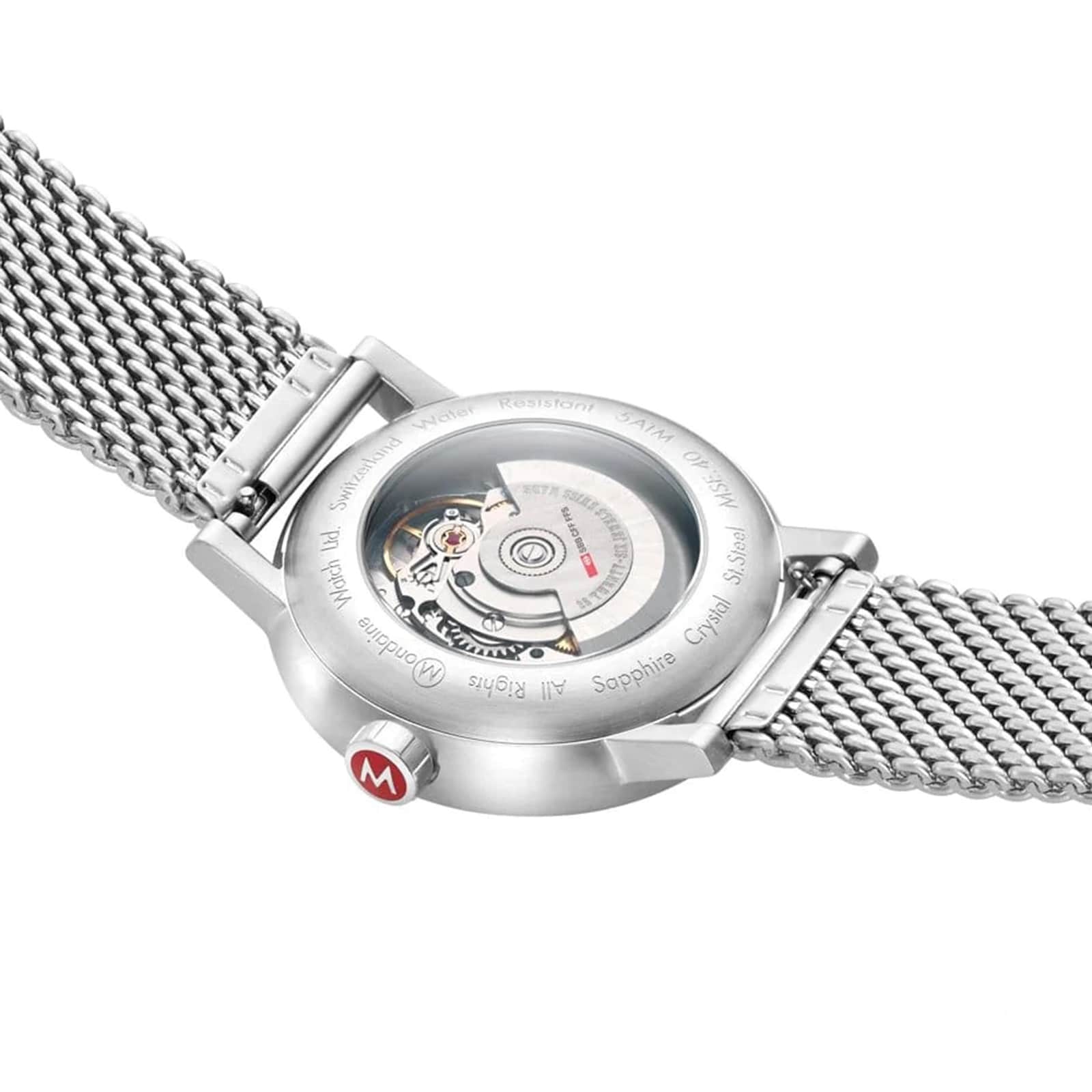 Mondaine Evo2 Automatic 40mm Unisex Watch White Stainless Steel MSE ...