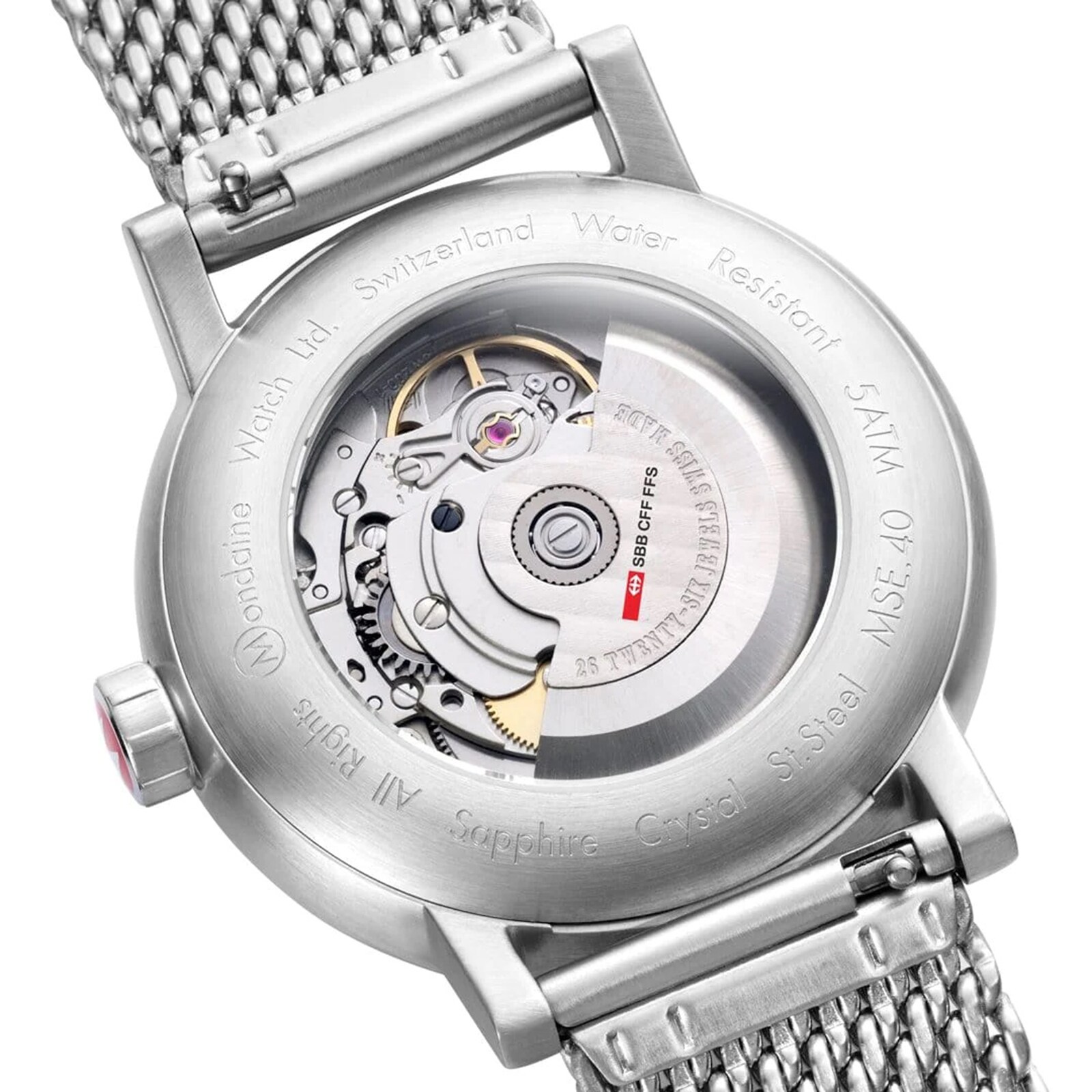 Mondaine Evo2 Automatic 40mm Unisex Watch White Stainless Steel MSE ...