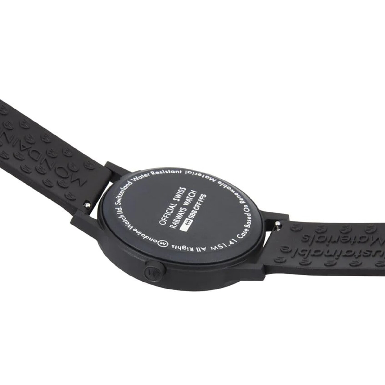 Mondaine Essence 40mm Unisex Watch White Black Rubber MS1.41110.RB ...