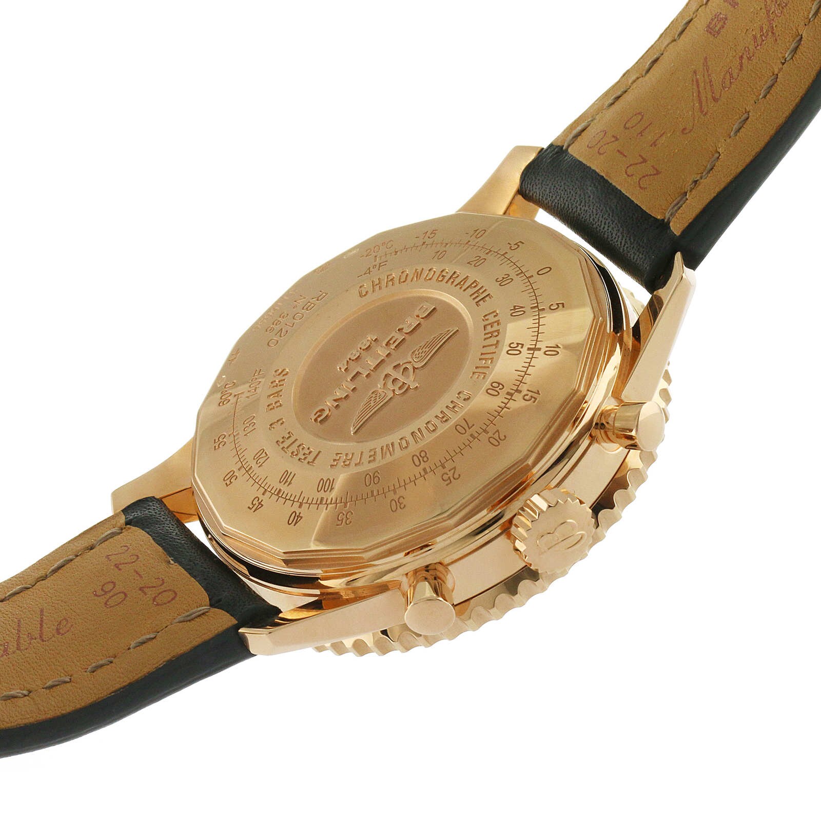 Breitling Navitimer Automatic 18ct Red Gold Leather Strap 43mm Mens ...